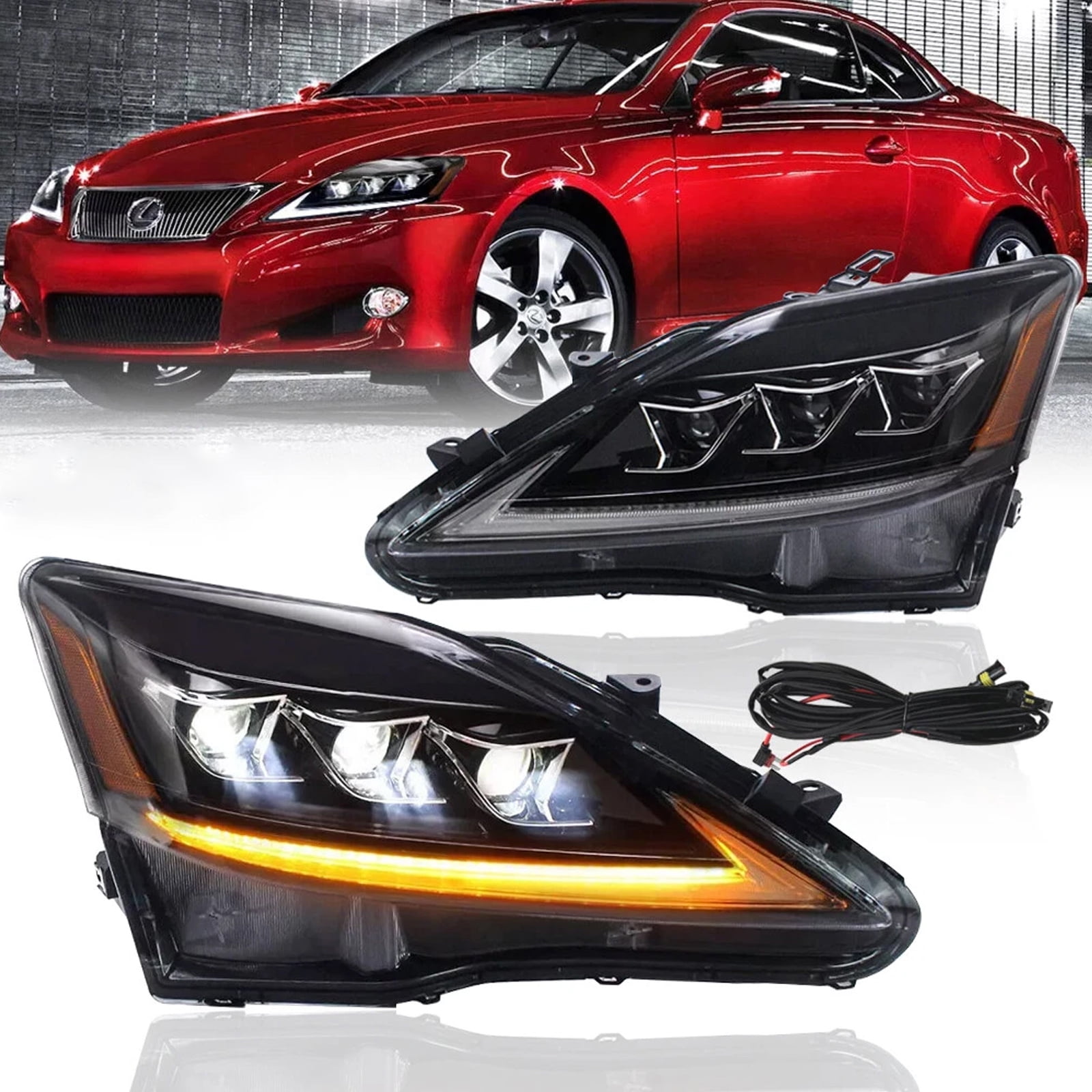 LED Headlights for Lexus IS250 IS350 ISF 2006-2013 High-Brightness DRL ...