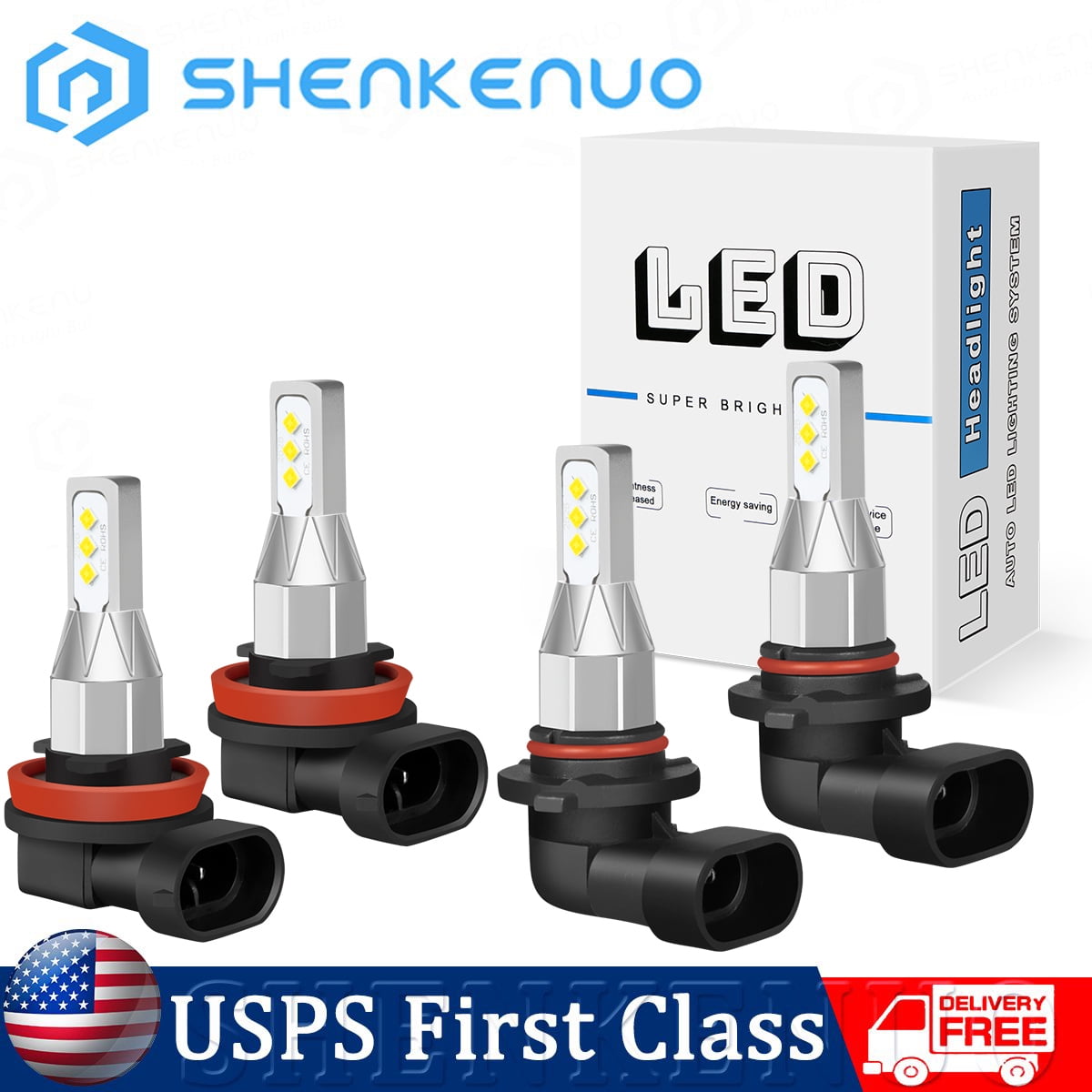 LED Headlights Light Bulbs Kit 8000K For Chevy Silverado 1500 2500 2007 ...