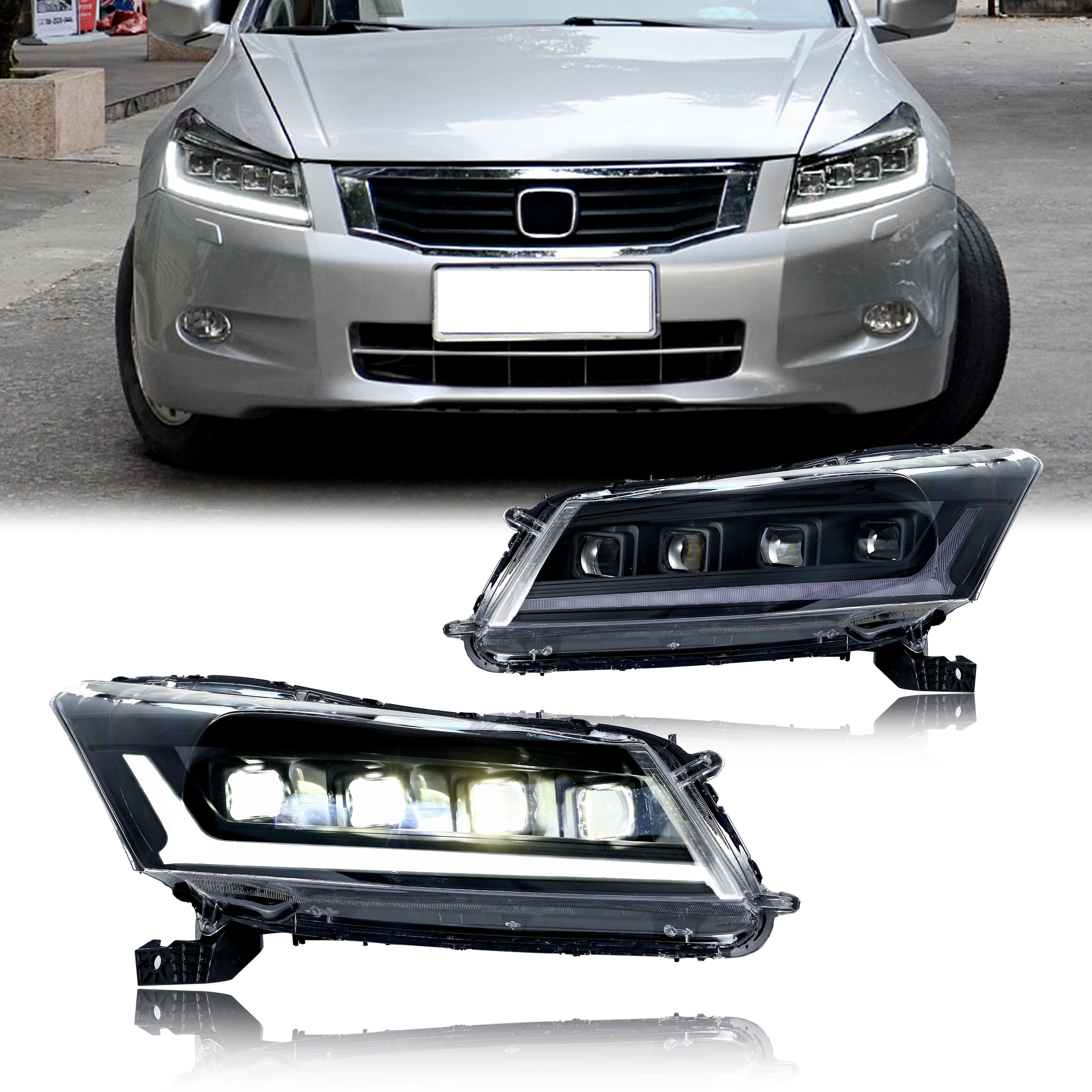 LED Headlights for Honda Accord 8th GEN 2008 2009 2010 2011 2012 Sedan ...