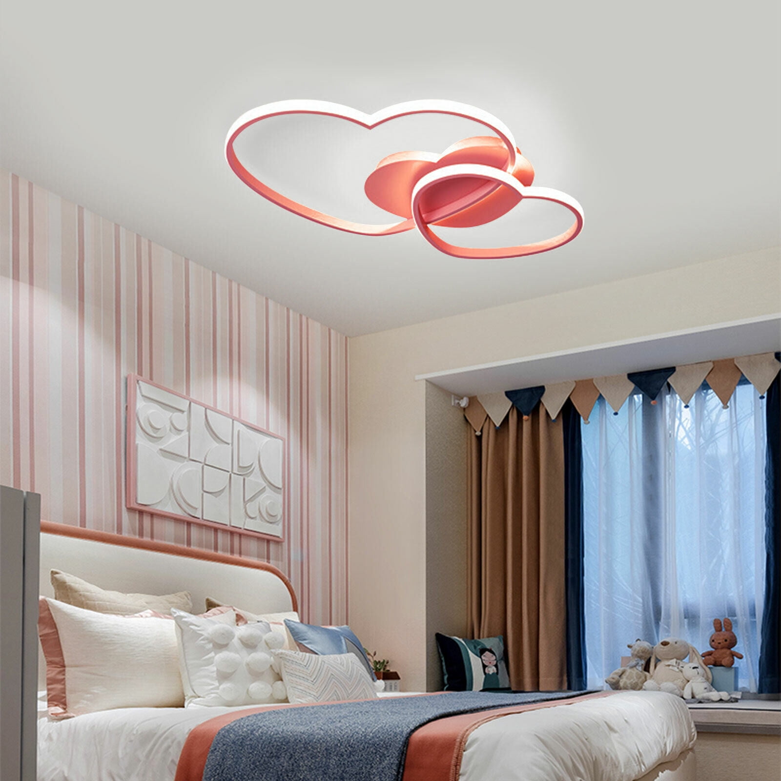 LED Heart Shape Ceiling Light Fixture Acrylic Chandelier Pendant Lamp ...
