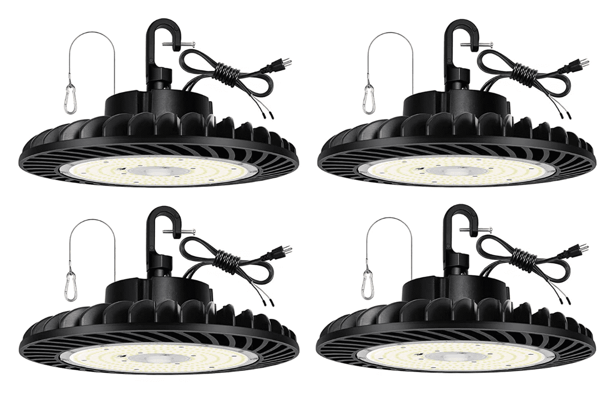 QTYANCY LED High Bay Light 200W, UFO LED Shop Lights, Commercial Garage ...