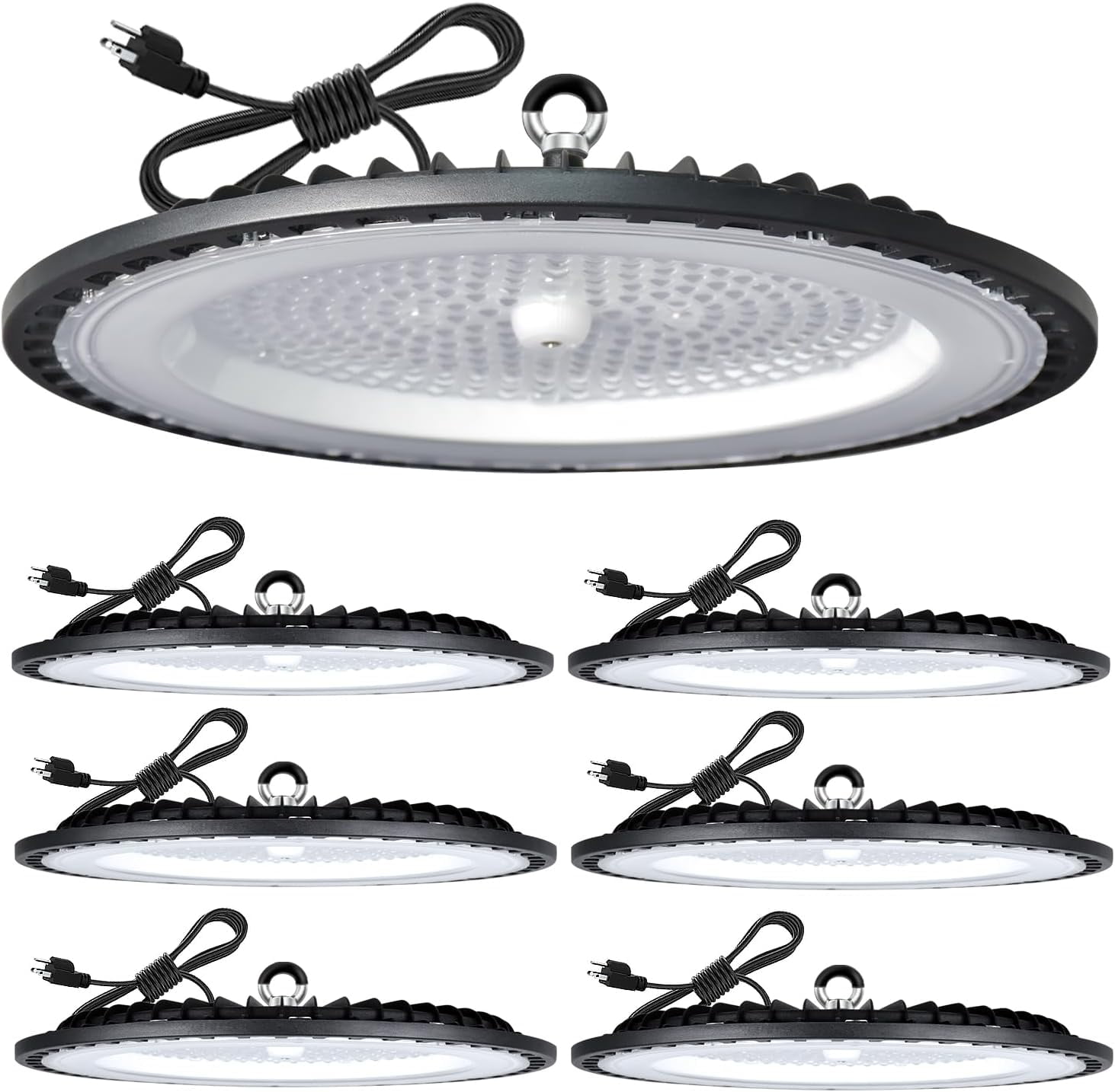 LED High Bay Light 200w, LED Garage Lightsing, LED Shop Lights 5000K Daylight 30000LM 6 Pack ...