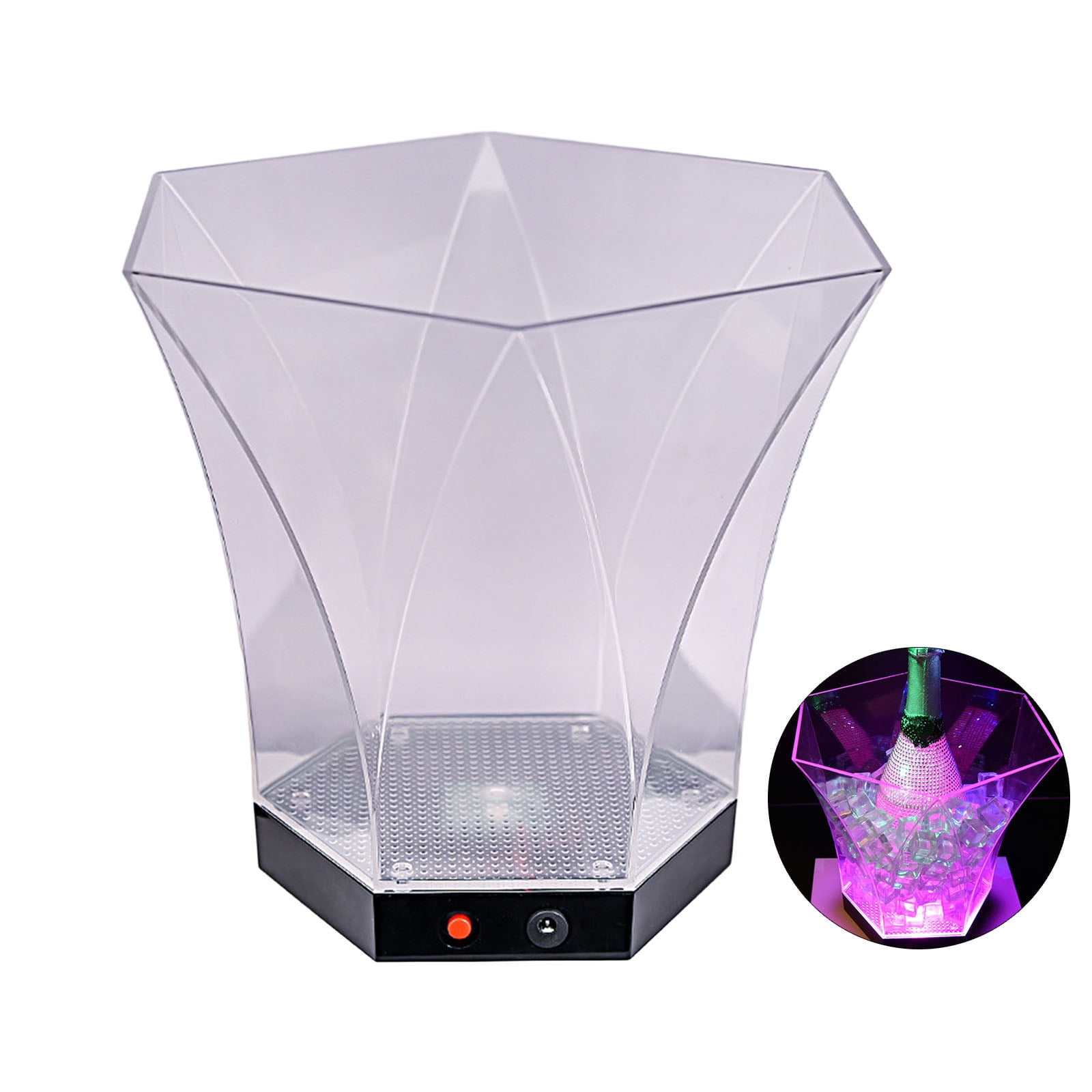 LED Ice Bucket 6L Large Capacity Container Ice Barrels Wine Coolers ...