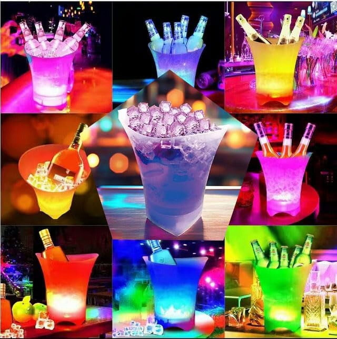 LED Ice Bucket with Bluetooth Speaker, Lighted Large Ice Bucket for ...