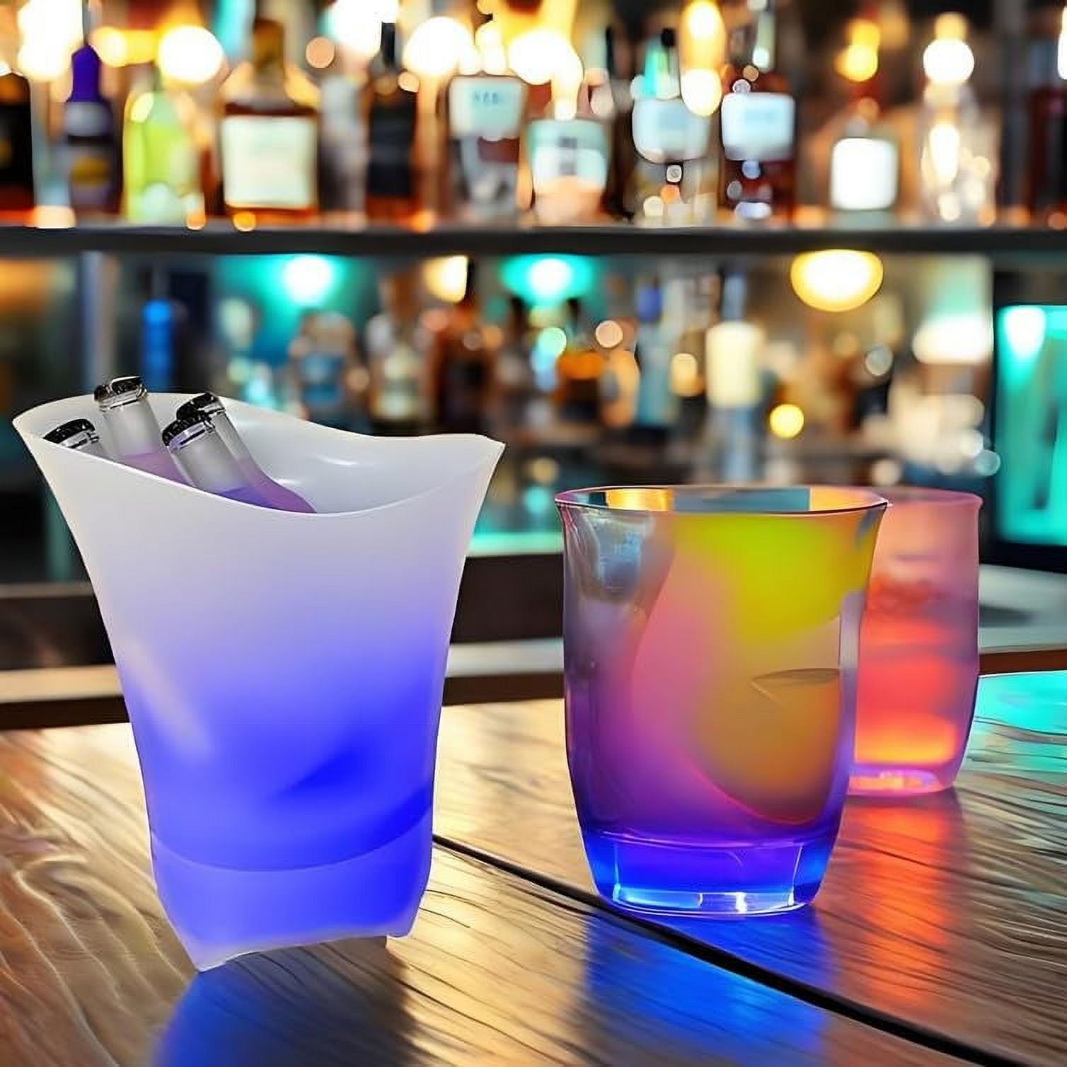 LED Ice Bucket with Bluetooth Speaker, Lighted Large Ice Bucket for ...