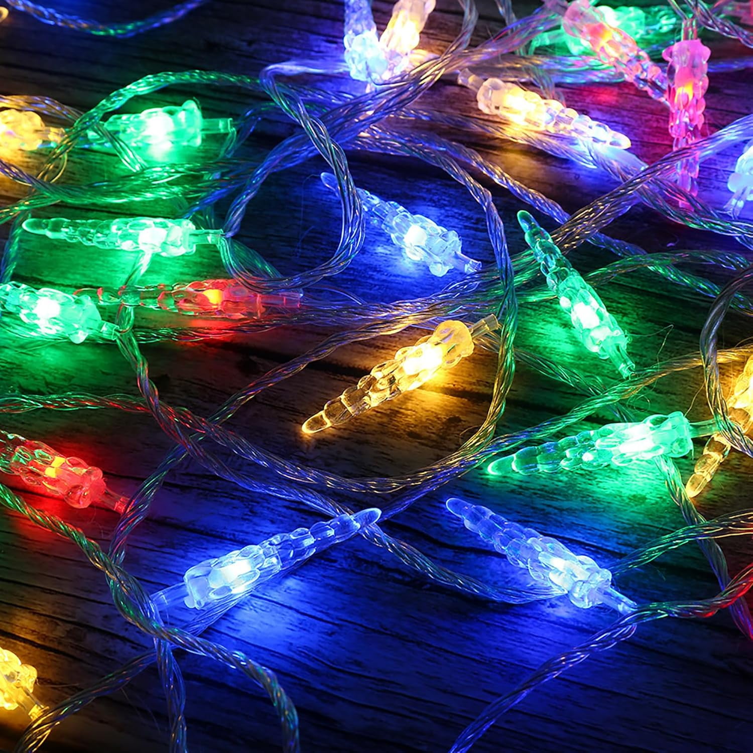 LED Icicle Fairy Lights Battery Operated 19.68FT 40LED Acrylic Icicle ...