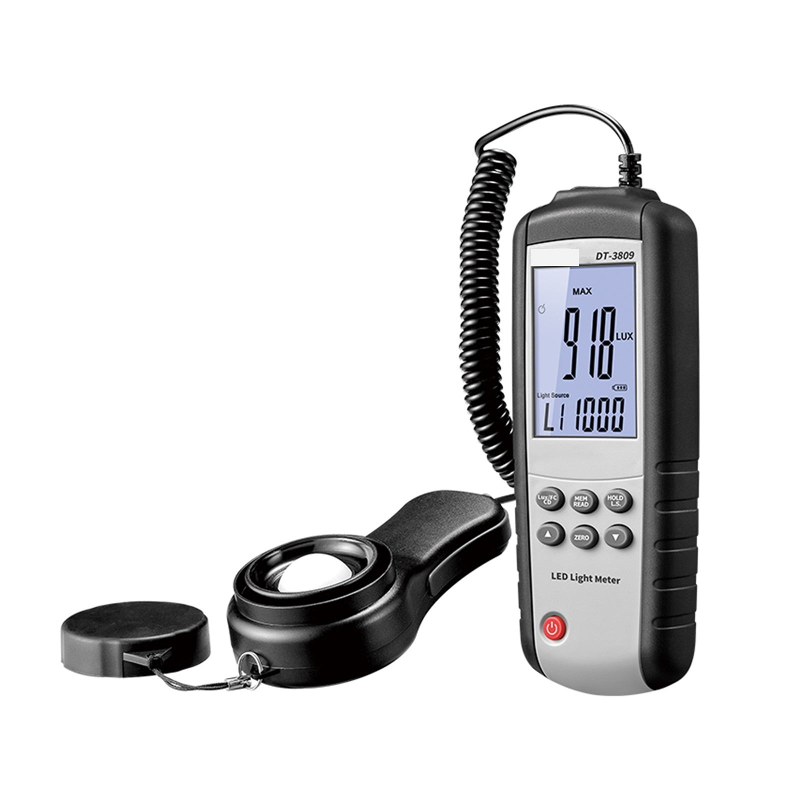 LED Illuminance/Light Meter Up To 400,000 Lux / 40,000 Fc Lar Backlit ...