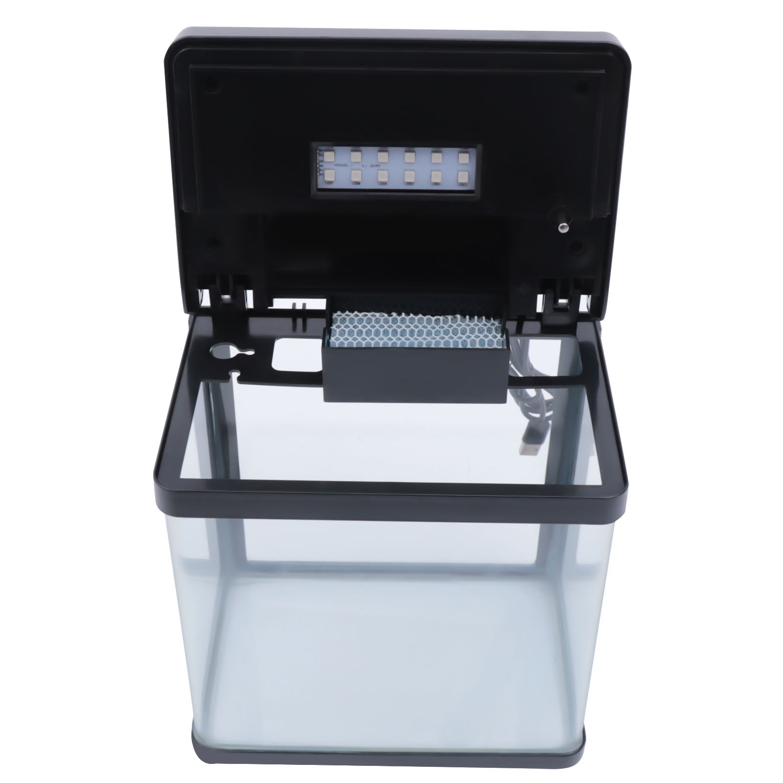 LED-Illuminated Desktop Fish Tank, 7 Color Options, High-Quality Clear ...