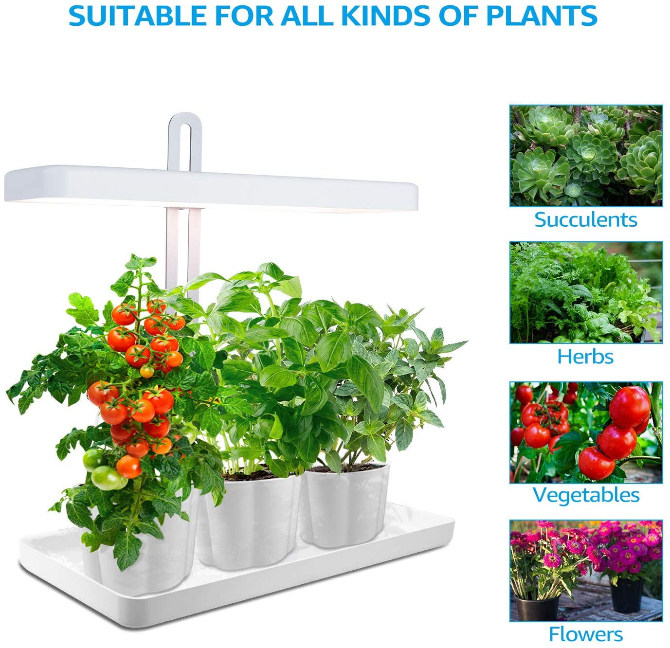 LED Indoor Garden Grow Light, Automatic Timer Function, CRI 95, Height ...