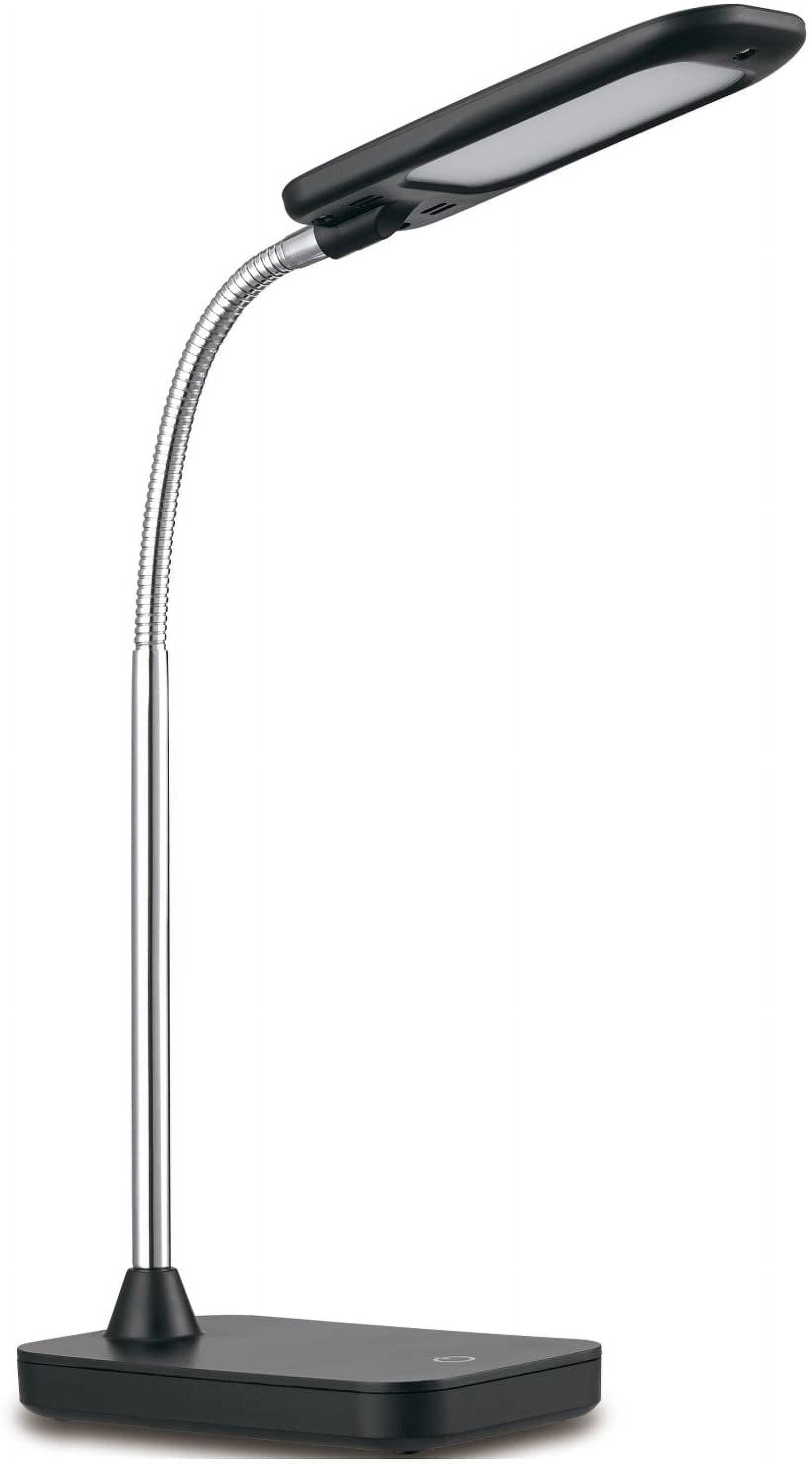 LED Integrated Desk Lamp, Black, Chrome Gooseneck - Walmart.com