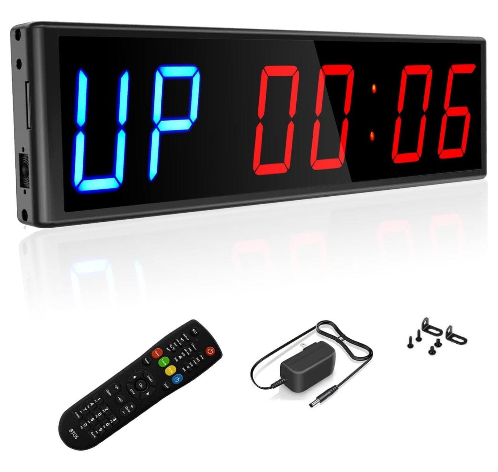 LED Interval Timer Fitness Gym Timers Count Down/Up Stopwatch with 3'' (Blue and Red)… (Two Blue ...