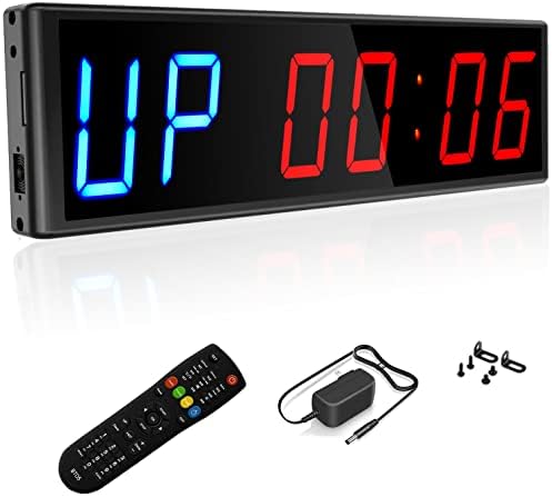 LED Interval Timer Fitness Gym Timers Count Down/Up Stopwatch with ...