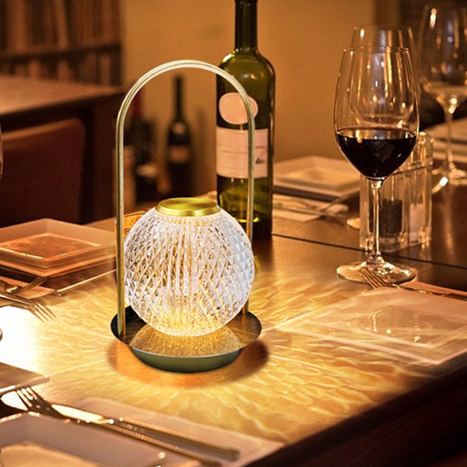 LED Jellyfish Crystal Night Light Table Lamp | 3-Color Adjustable ...