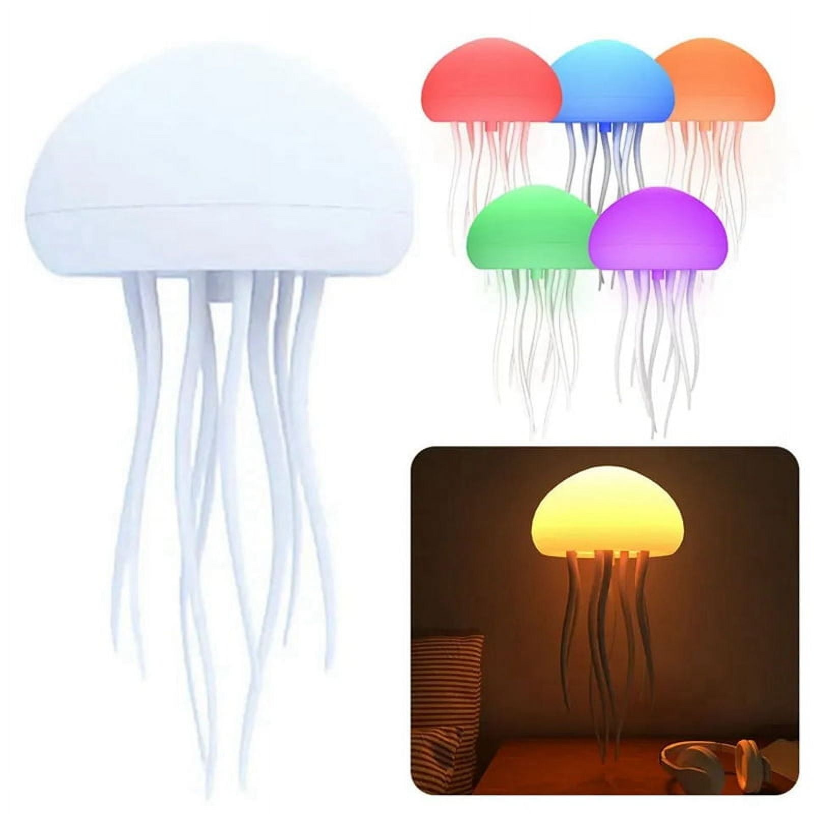LED Jellyfish Lamp RGB Gradient Jelly Fish Light Lamp Voice Control ...