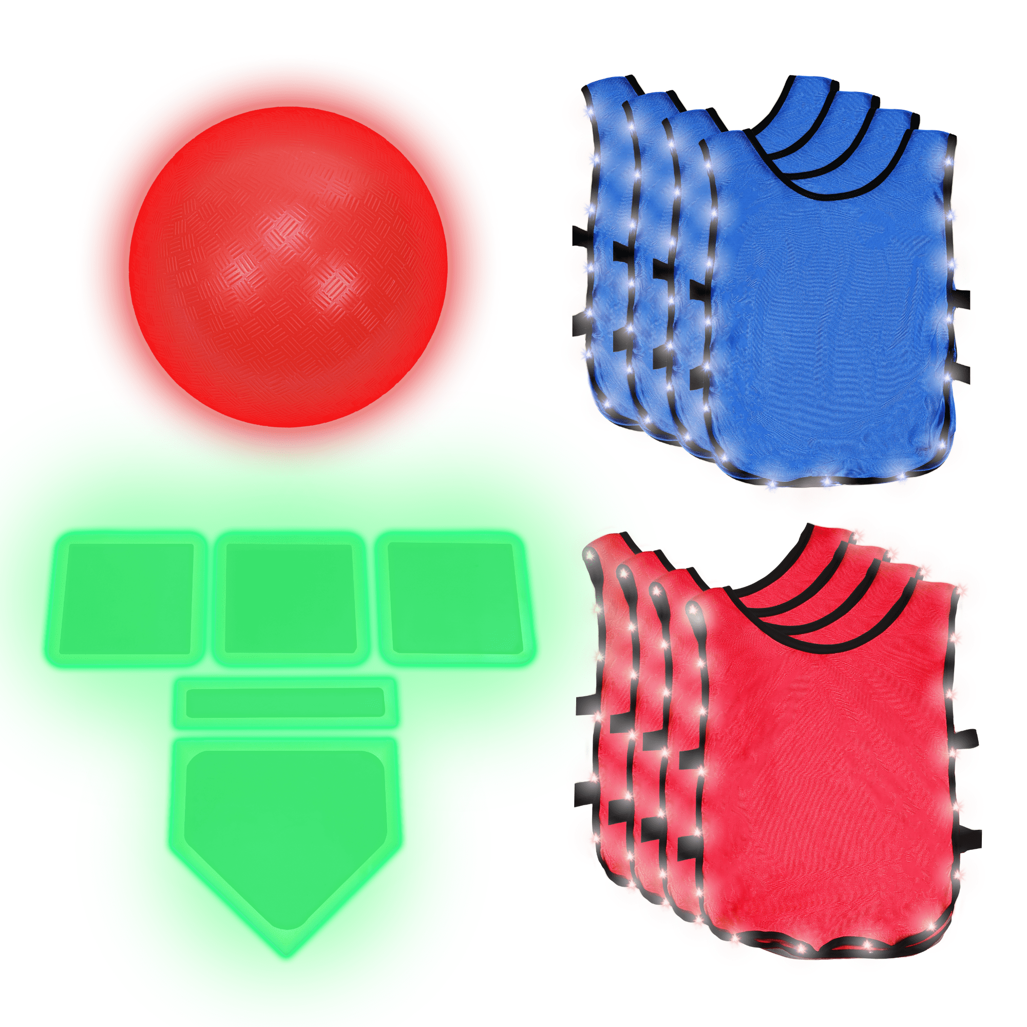 MinnARK LED Kickball Set with Glow Bases and Vests for Kids, Teens ...