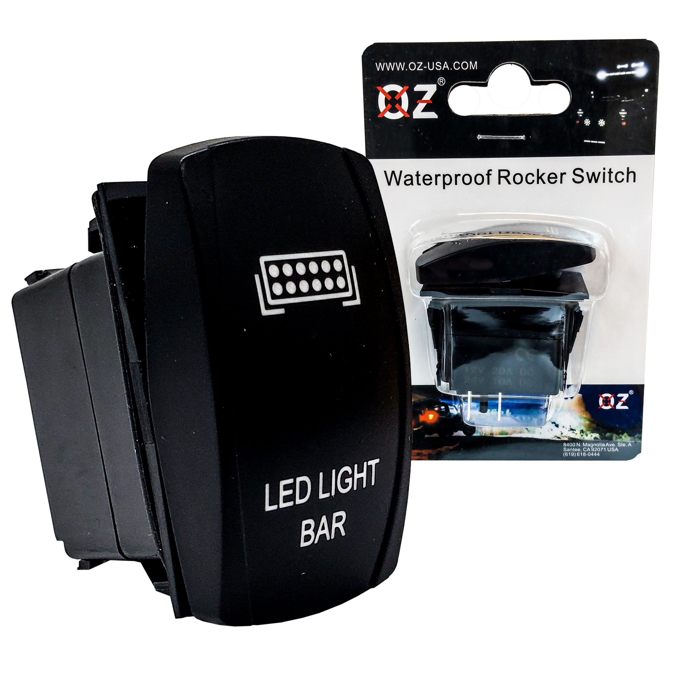 LED LIGHT BAR OZ-USA® On/Off Rocker Switch 5-Pin SPST Laser-Etch Blue ...