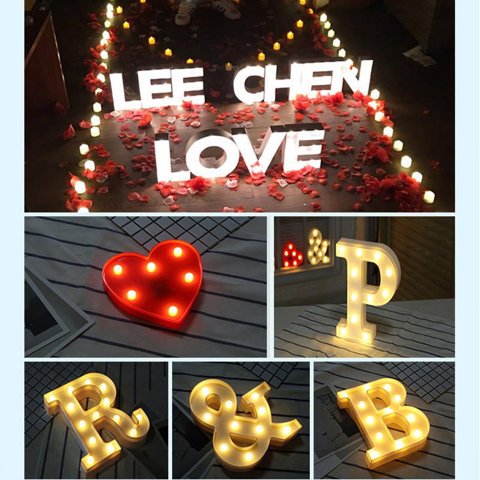 LED Letter Lights Light Up White Plastic Letters Standing Hanging A ...