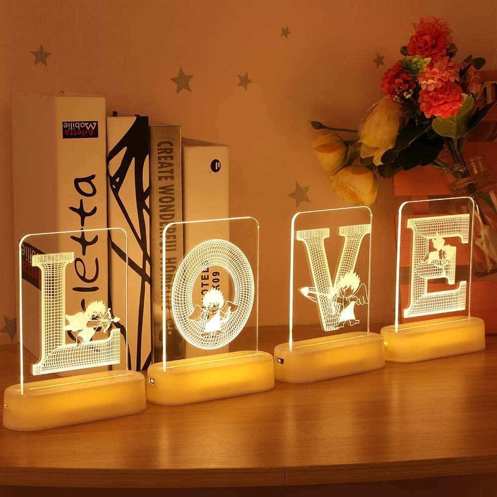 LED Letter Lights Sign Light Up Letters Sign for Night Light Proposal Party/ Wedding Home Party ...
