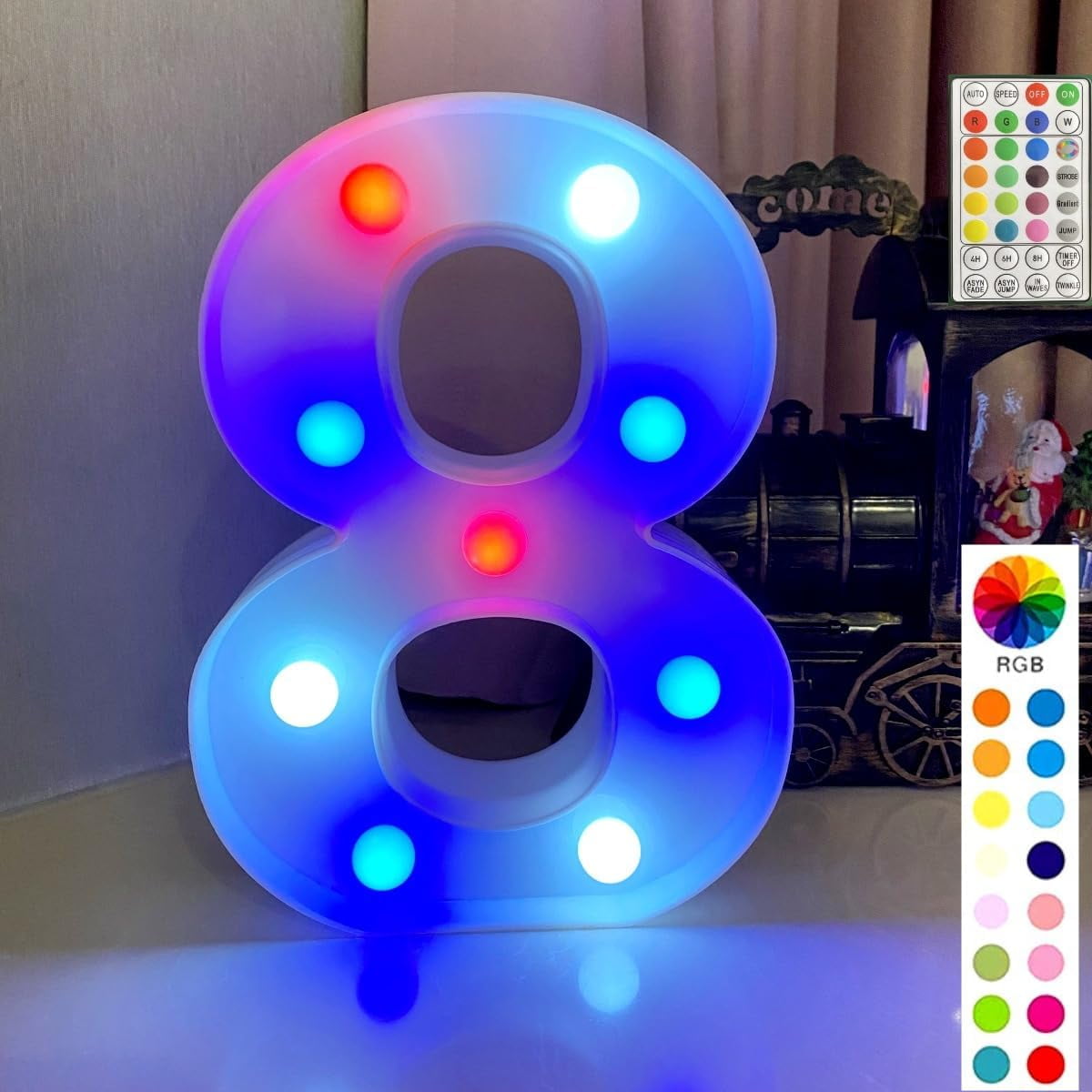 LED Letters Lights with Remote,Dimmer & Timer,colorful Alphabet Number ...
