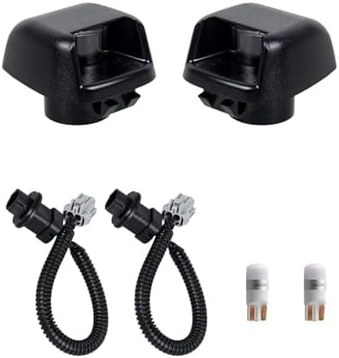 LED License Plate Light Lens Tag Lights Rear Lamp Socket Wire Harness White Bulbs Assembly ...