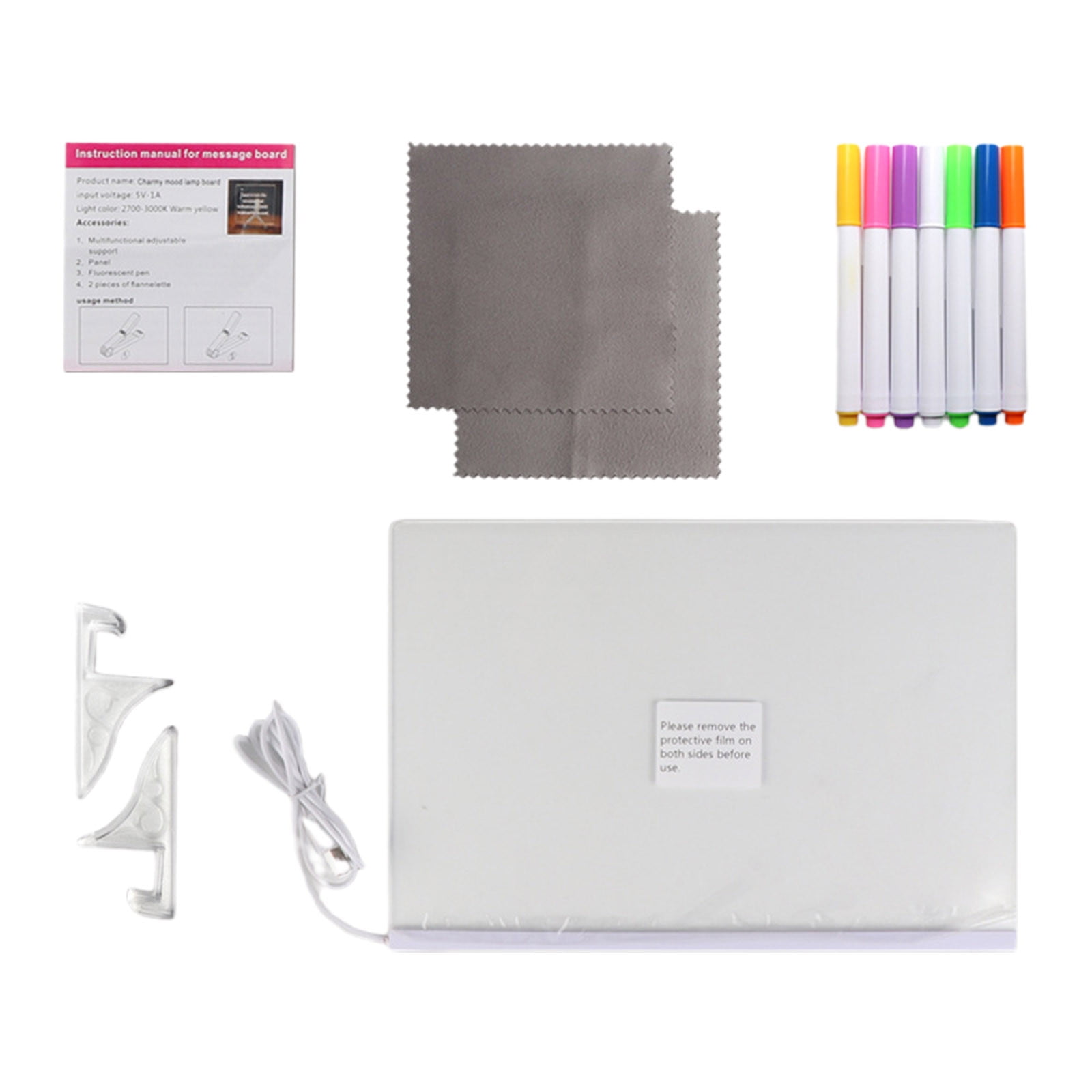 LED Light Acrylic Message Board for Kids, Reusable Night Glow Drawing ...