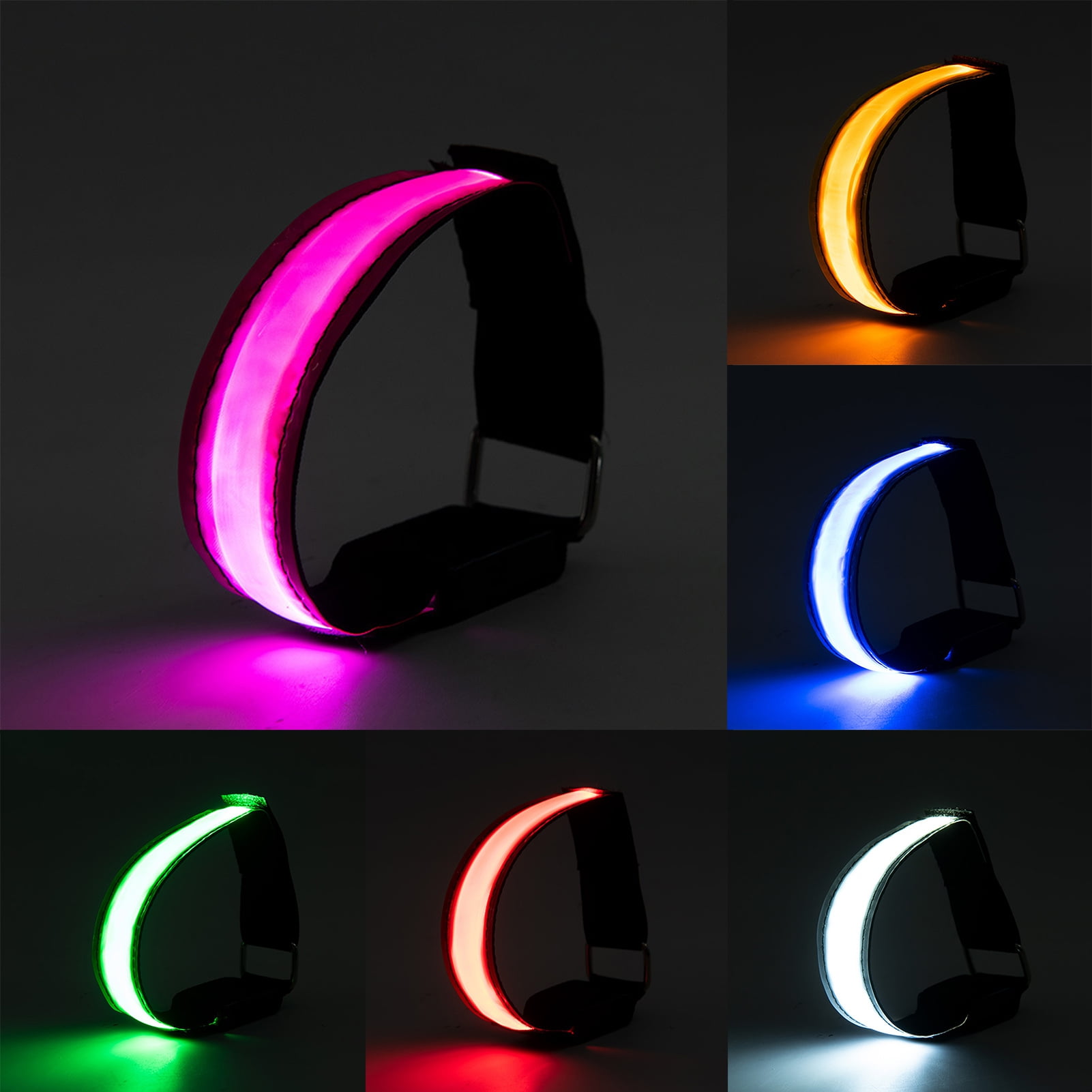 LED Light Adjustable Sports Running Armband Party Reflective Luminous ...