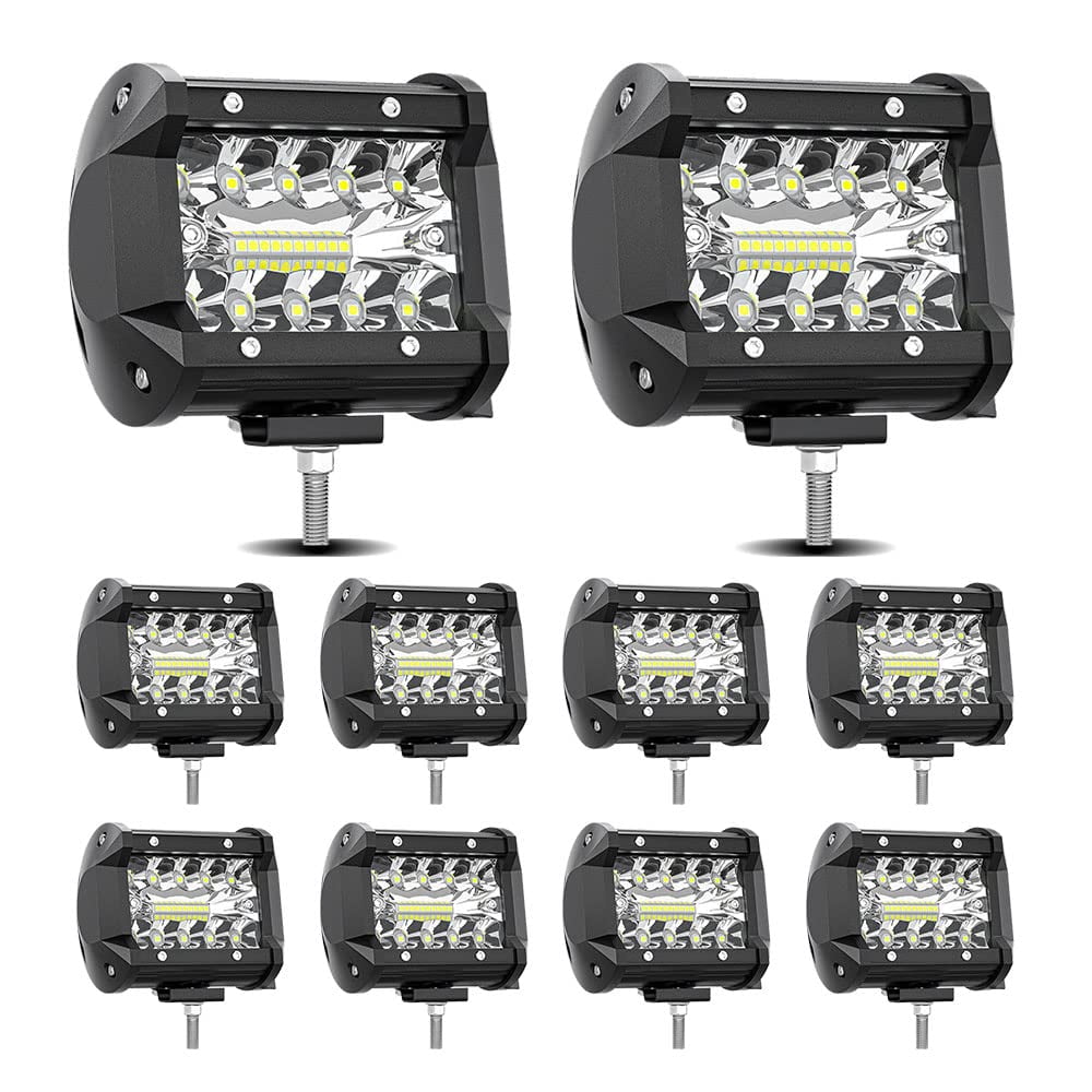LED Light Bar, LED Light Pods 4Inch 60W Triple Row Flood Spot Combo ...