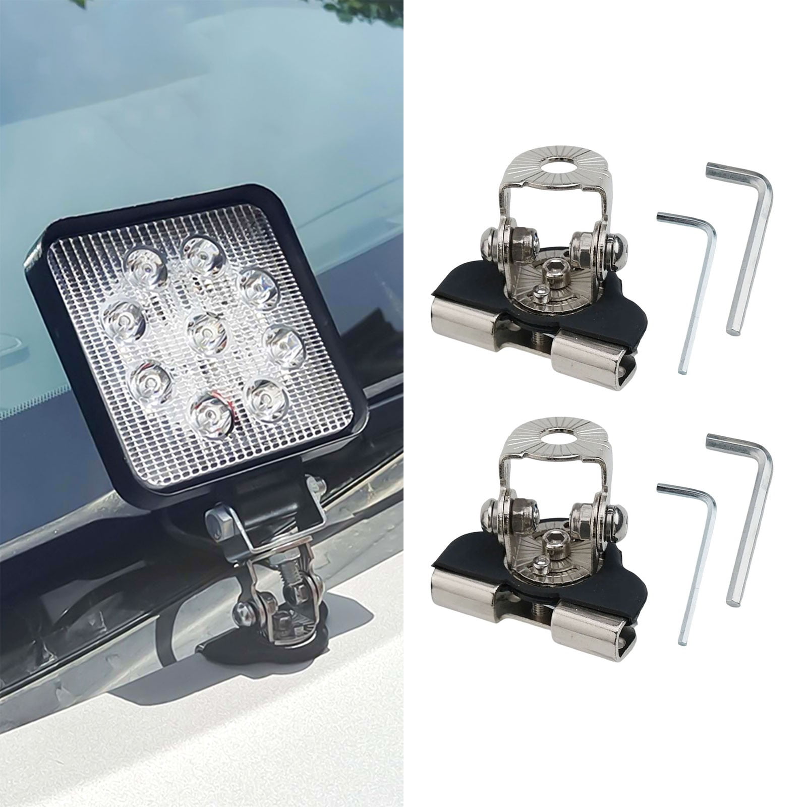 Led Light Bar Mounting Brackets Set For For Car Hood Spotlights Support ...