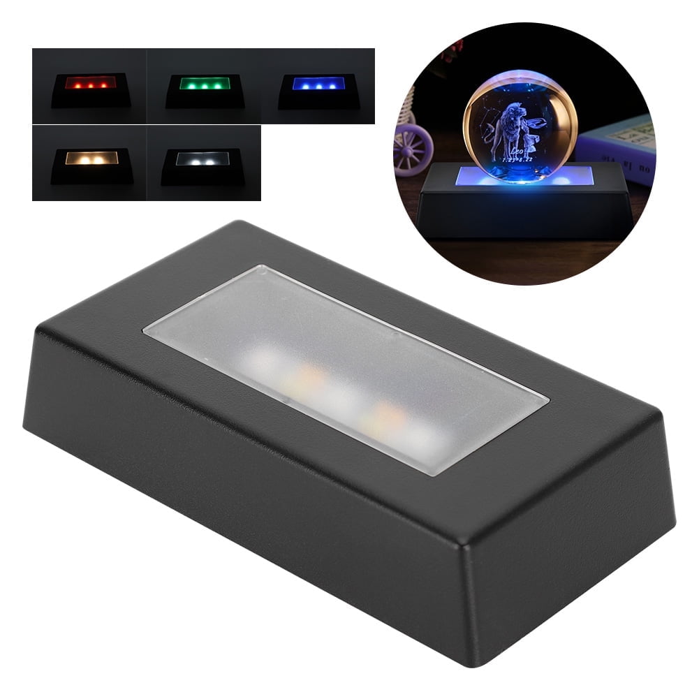 LIZEALUCKY LED Light Base for Crystal Glass Art, 7 Modes, USB or ...