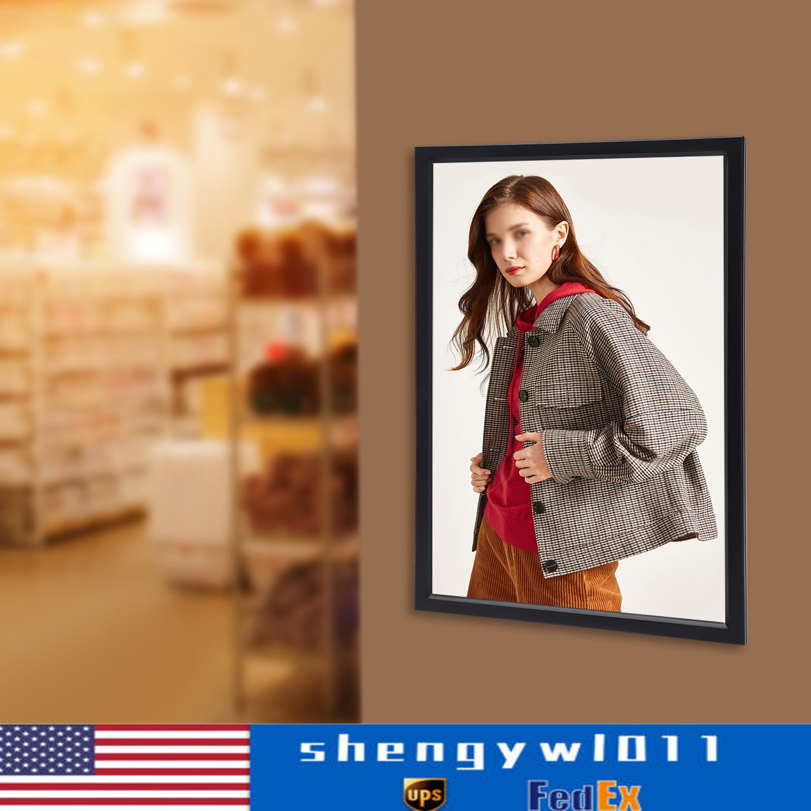 LED Light Box Movie Poster Display 24"x36" Advertising Frame Store Wall ...