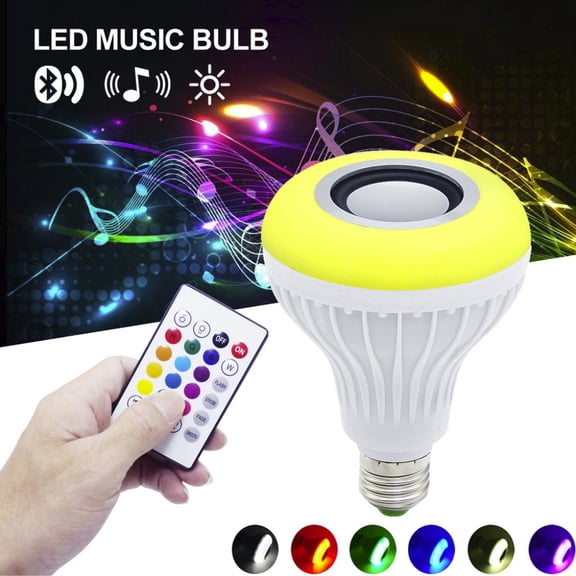 Smart E27 RGB Bluetooth Speaker LED Bulb Light 12W Music Playing ...