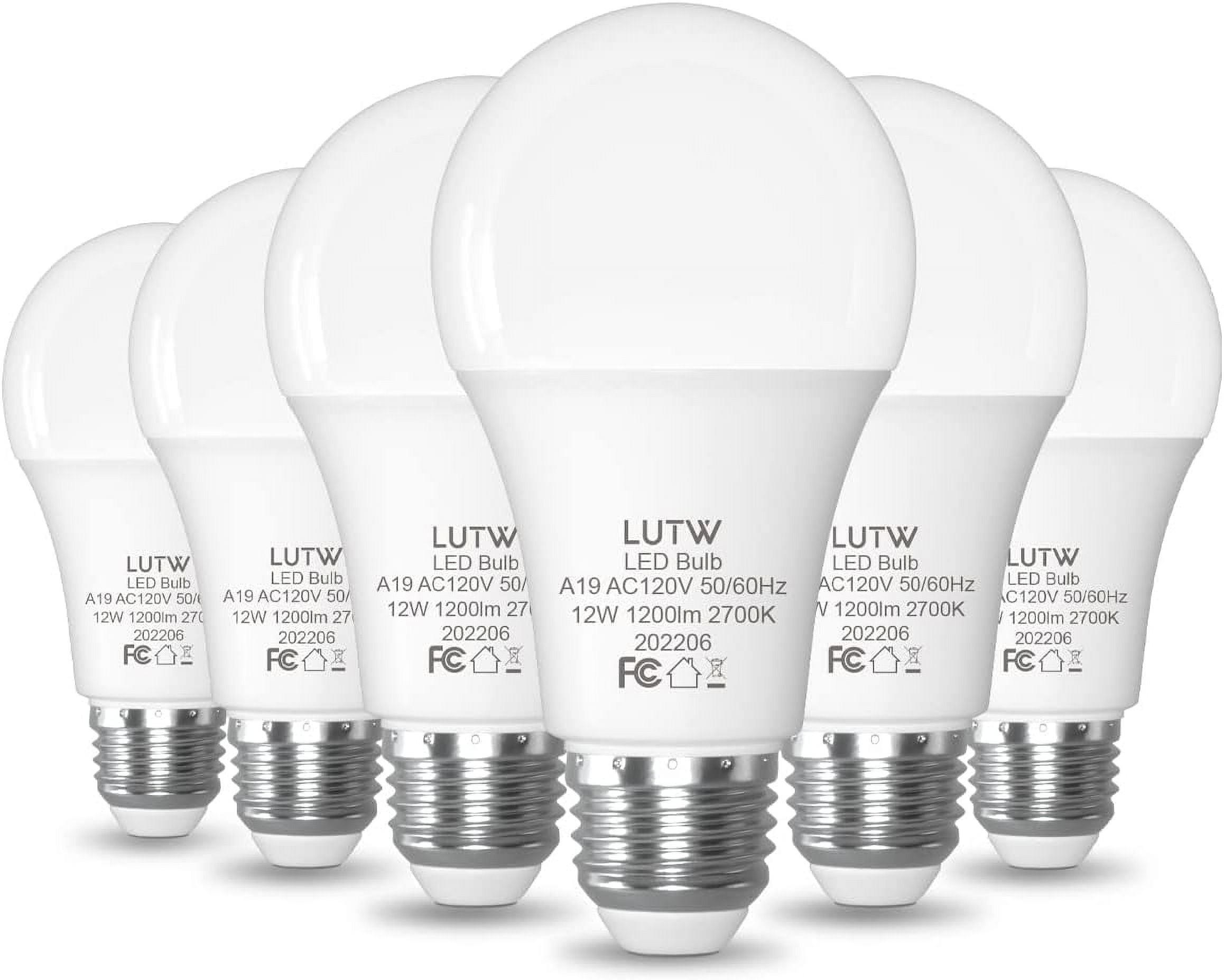LED Light Bulbs 100 Watts Equivt, 1200 Lumen Standard LED Bulb, 12W E26 ...
