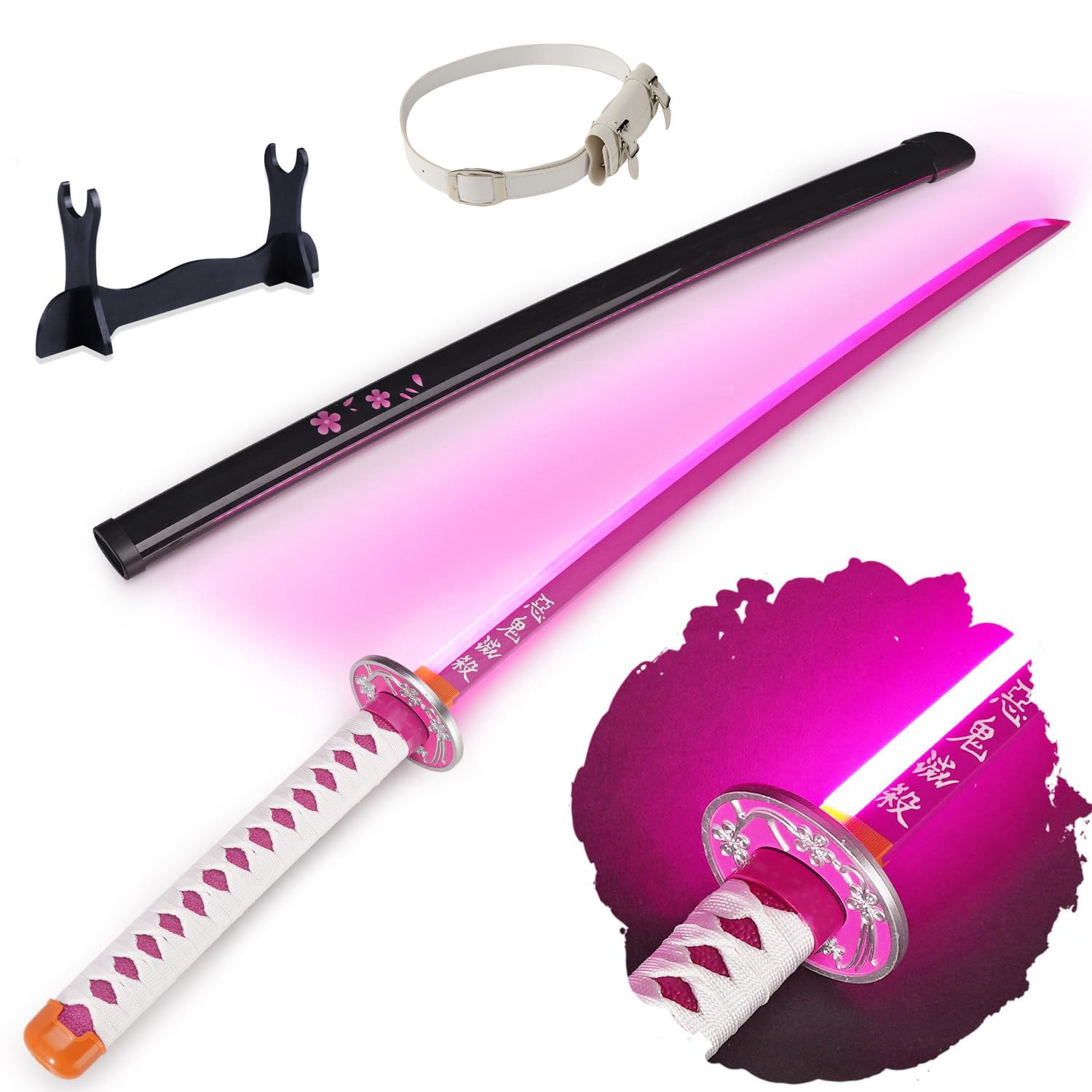 LED Light Demon Slayer Sword Tsuyuri Kanao with Belt and Holder ...
