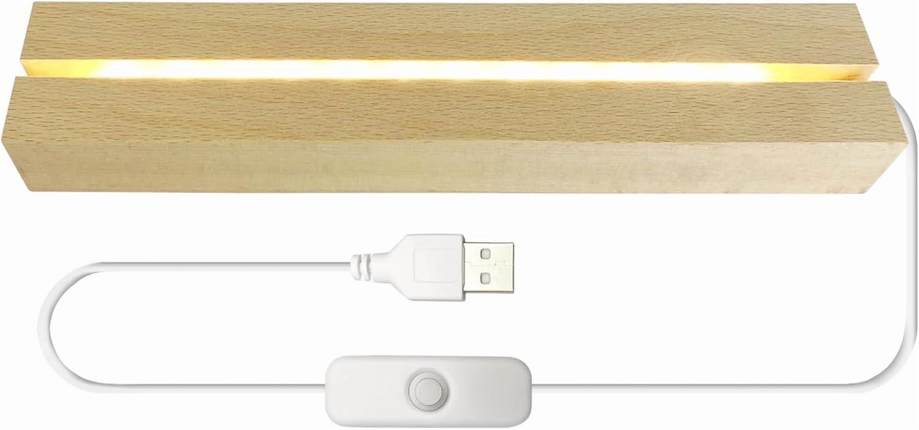 LED Light Display Pedestal,Beech Wood Lamp Base Stand for Acrylic and ...