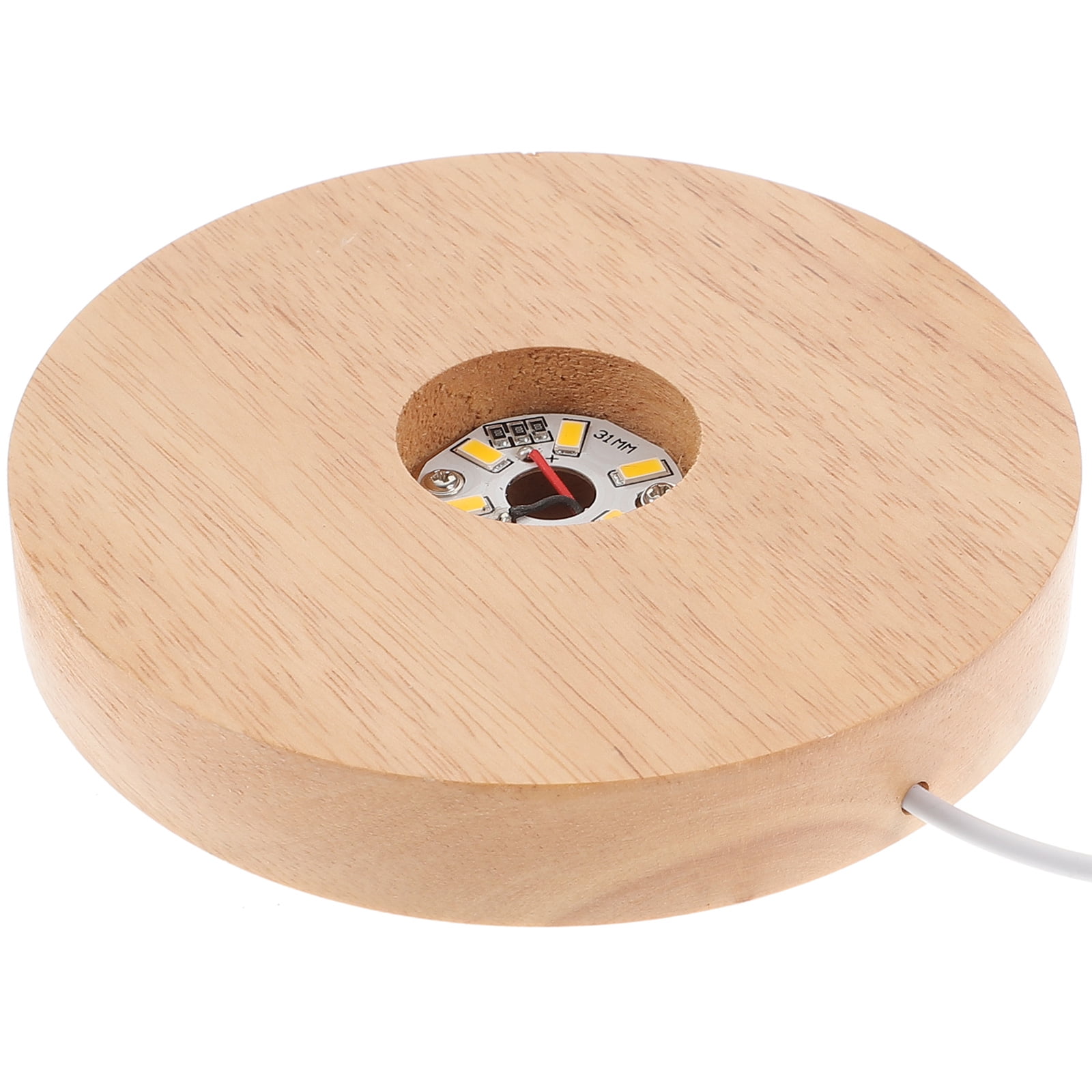 Raindrops Wood Display Pedestal LED Light Base for Table Crystal Lamp ...