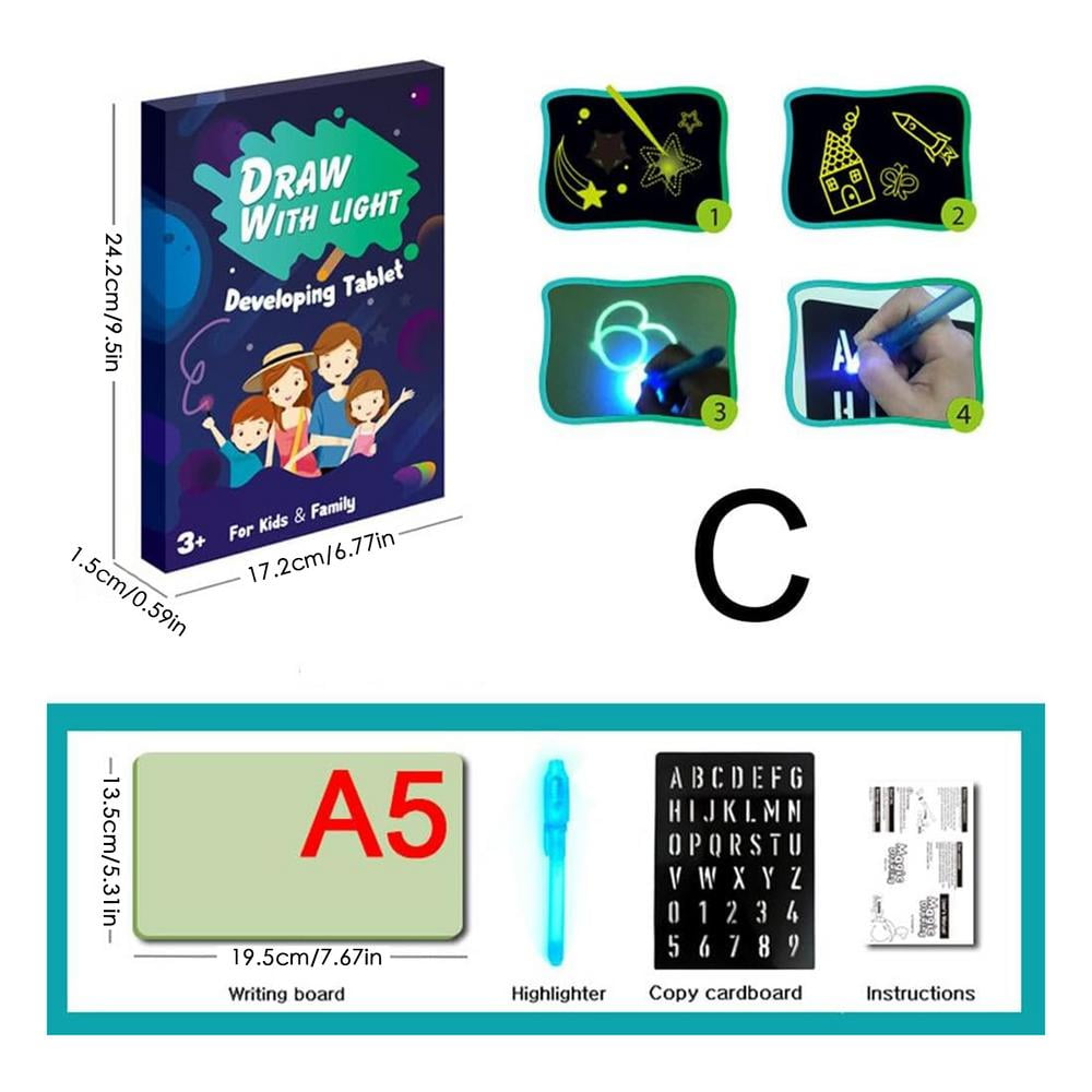LED Light Drawing Pad Drawing Tablet for Kids Reusable Doodle Board ...