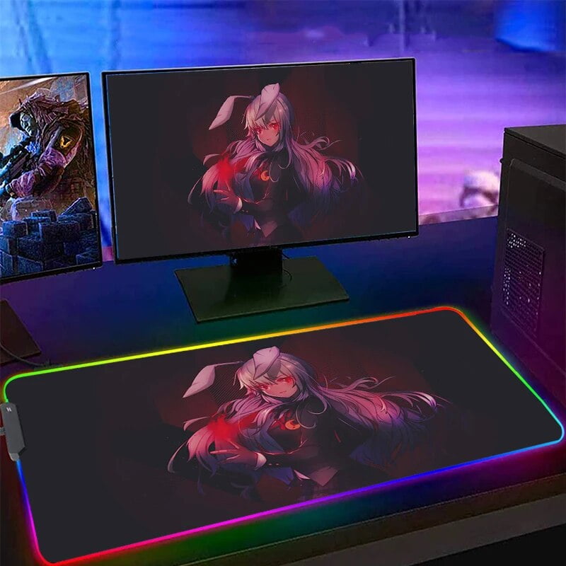 LED Light Gaming Mouse Pad RGB Large Keyboard Cover Rubber Base ...