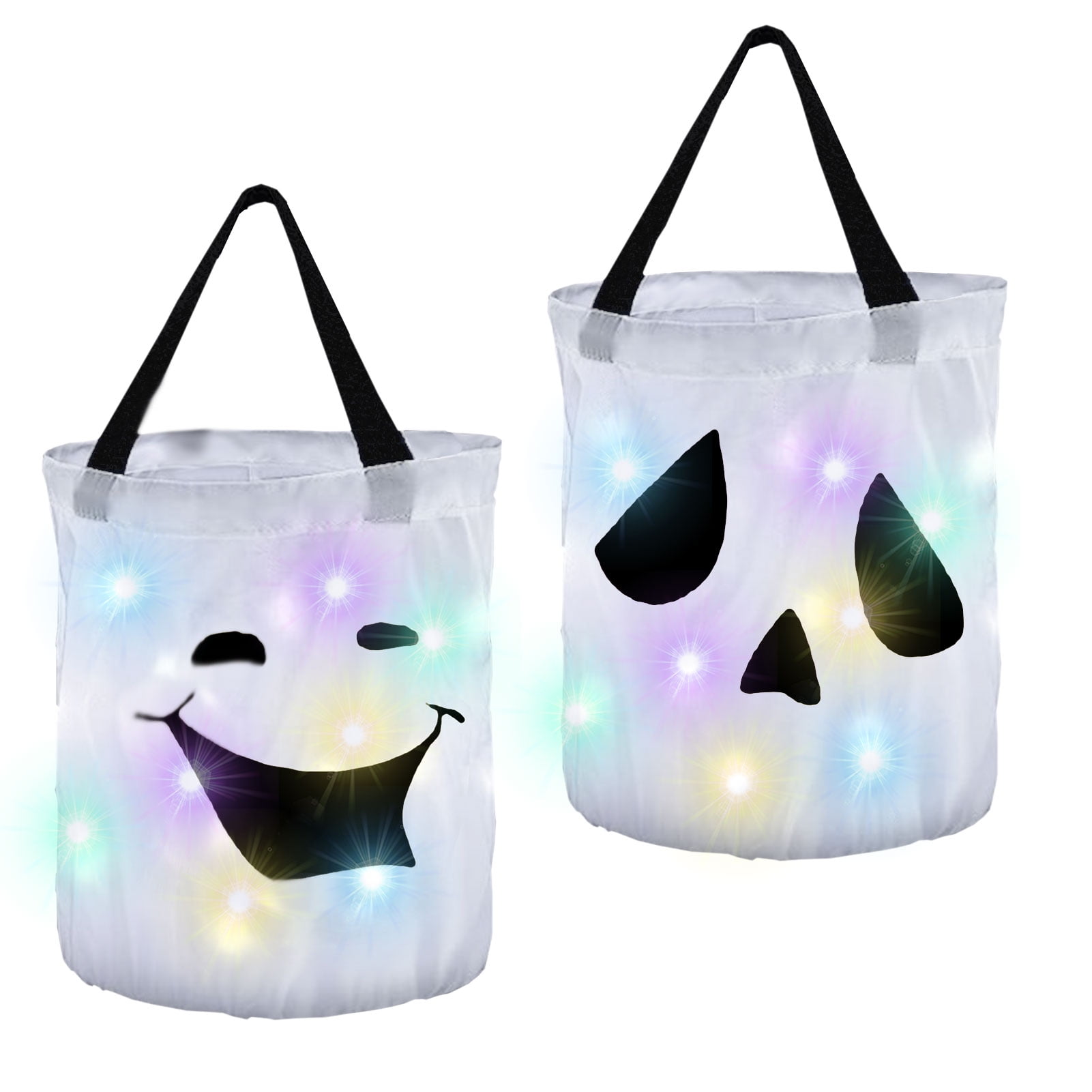 LED Light Halloween Candy Bags Light up Trick Or Treat Bags Reusable ...