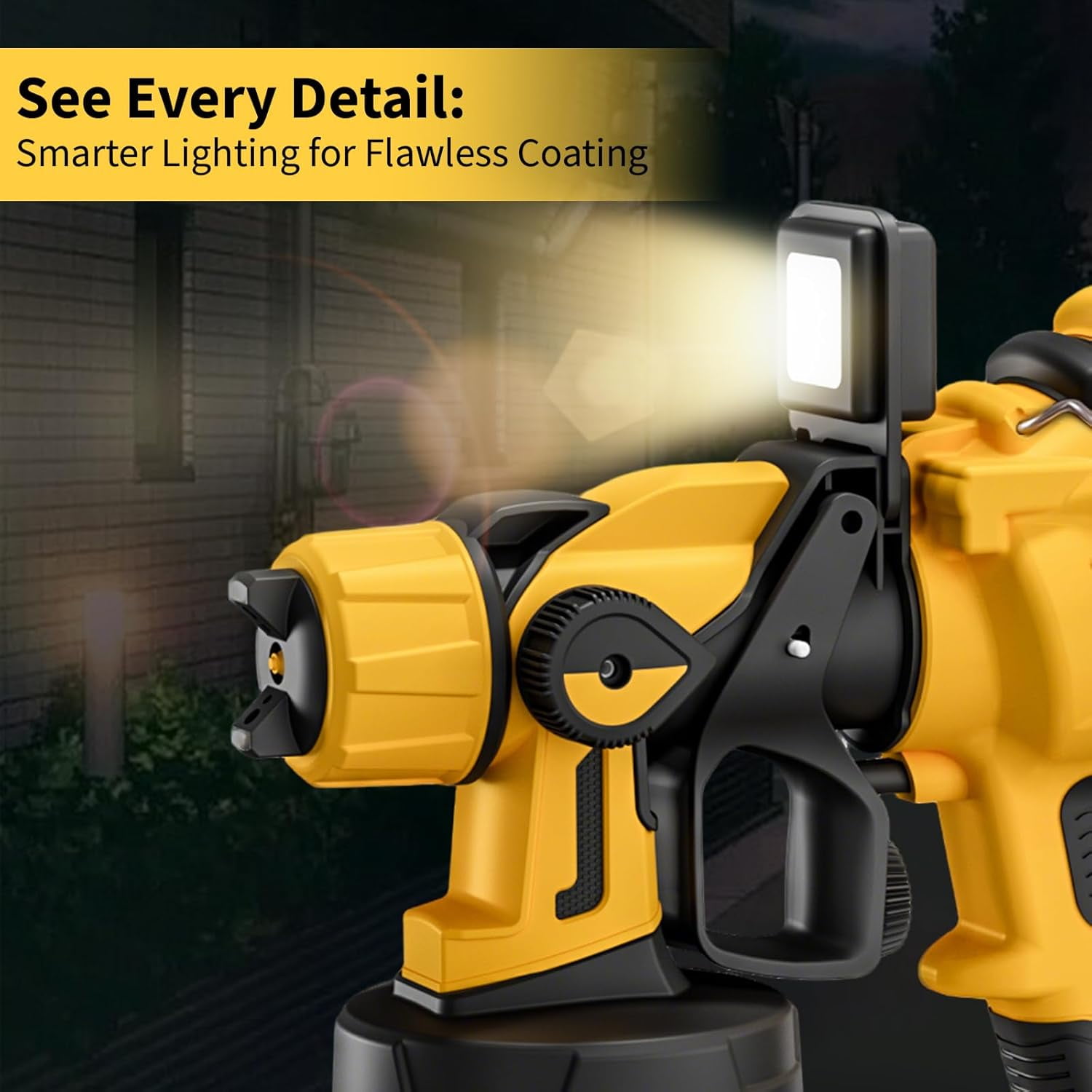 LED Light Paint Sprayer, 1000W Paint Gun with Cleaning & Blowing Joints ...