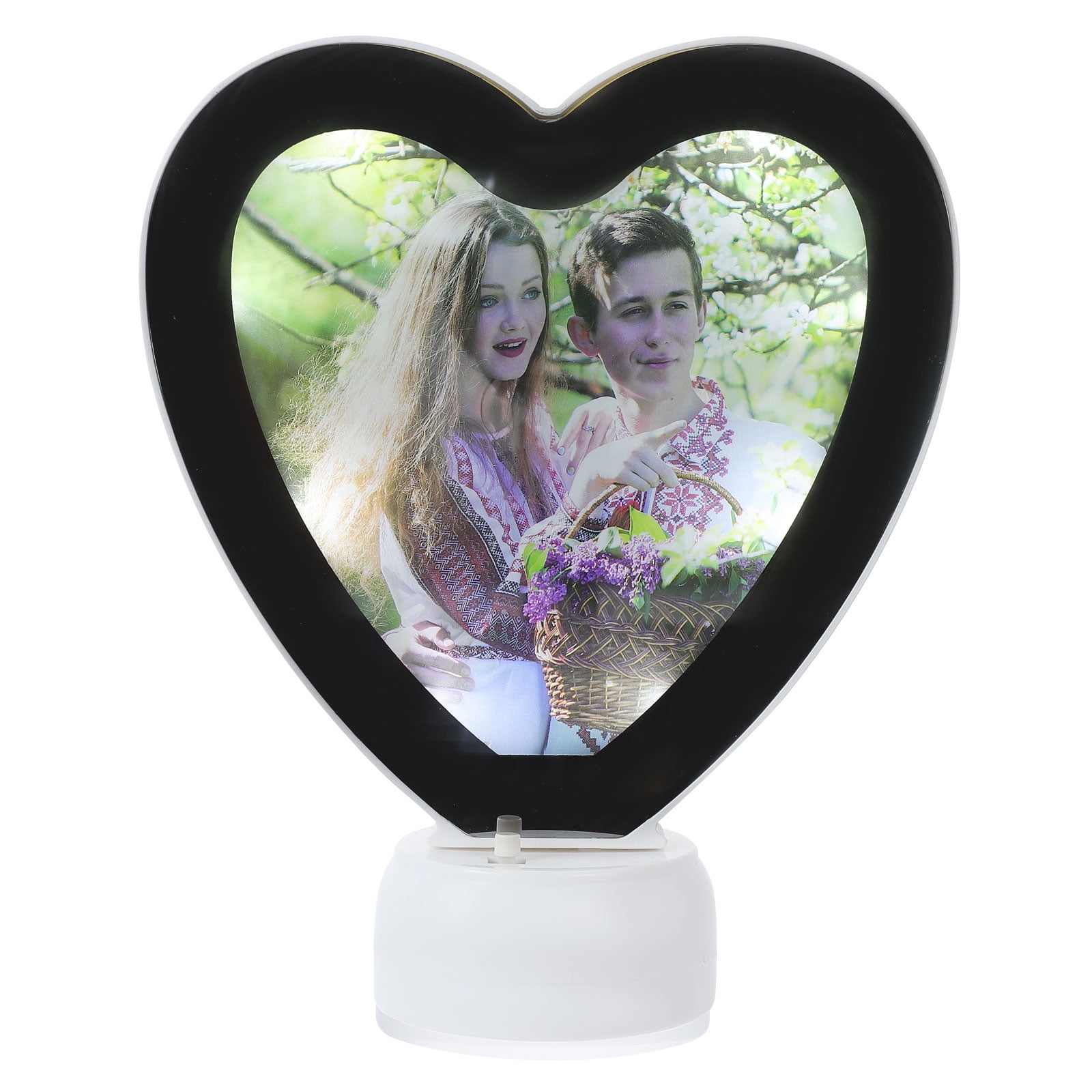 Battery Operated LED Light Photo Frame, Heart Shape & Luminous Picture ...