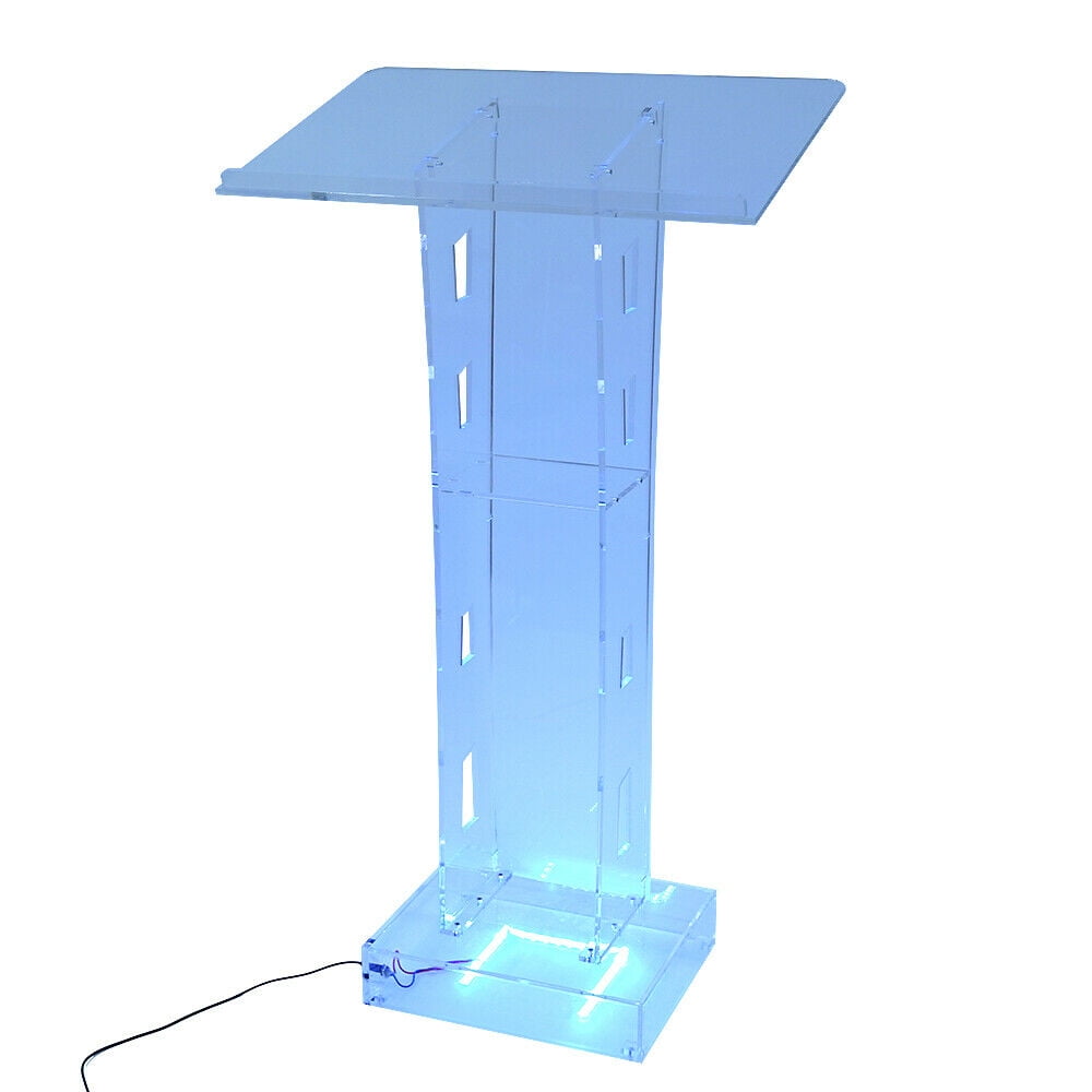 LED Light Podium Acrylic Lectern Pulpit Stand Desk For Conference ...