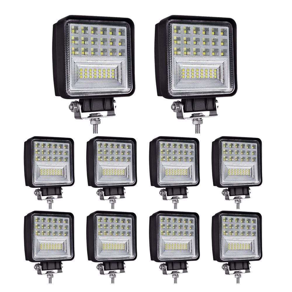 LED Light Pods, 4 SSF20 inch 126W Square LED Work Light, 12V 24V Spot ...