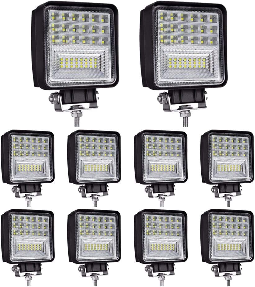 LED Light Pods, 4 inch 126W Square LED Work Light, Spot & Flood Light ...