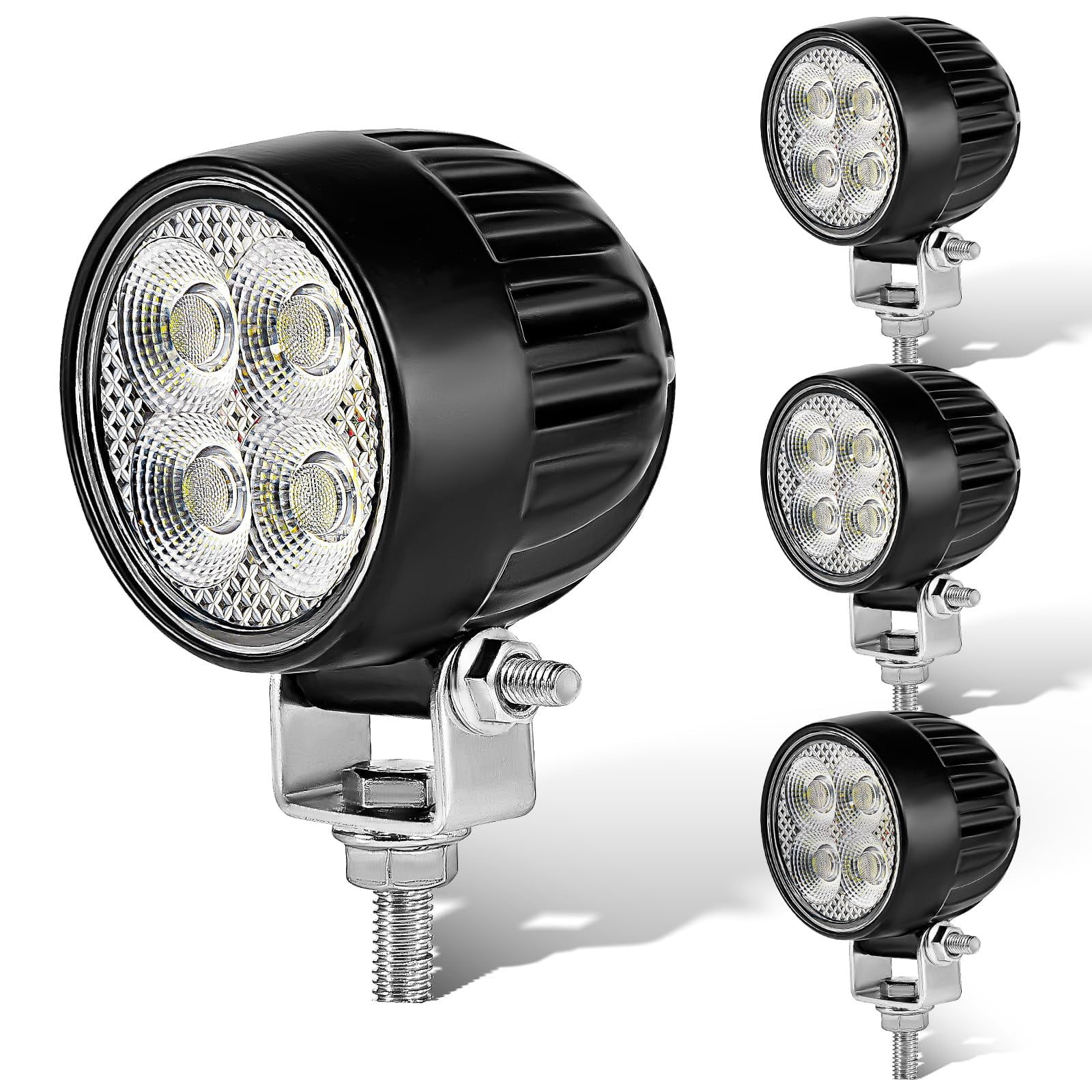 LED Light Pods Round KEF16 2.5" 4PCS, Boat Headlights 12V Flood Light ...