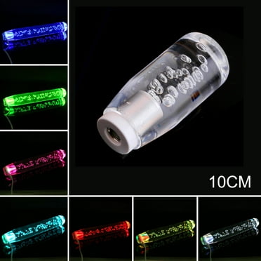 LED Light RGB Shift Knob Stick Crystal Clear Transparent Bubble Gear ...
