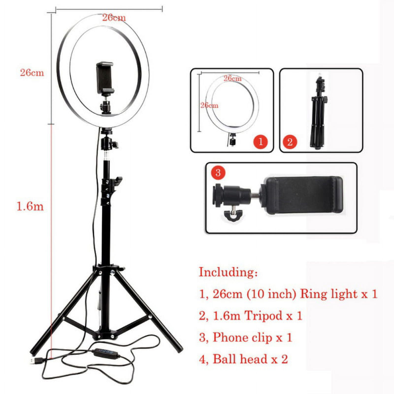 LED Light Ring Camera Studio Dimmable Light Video Selfie Phone Holder ...