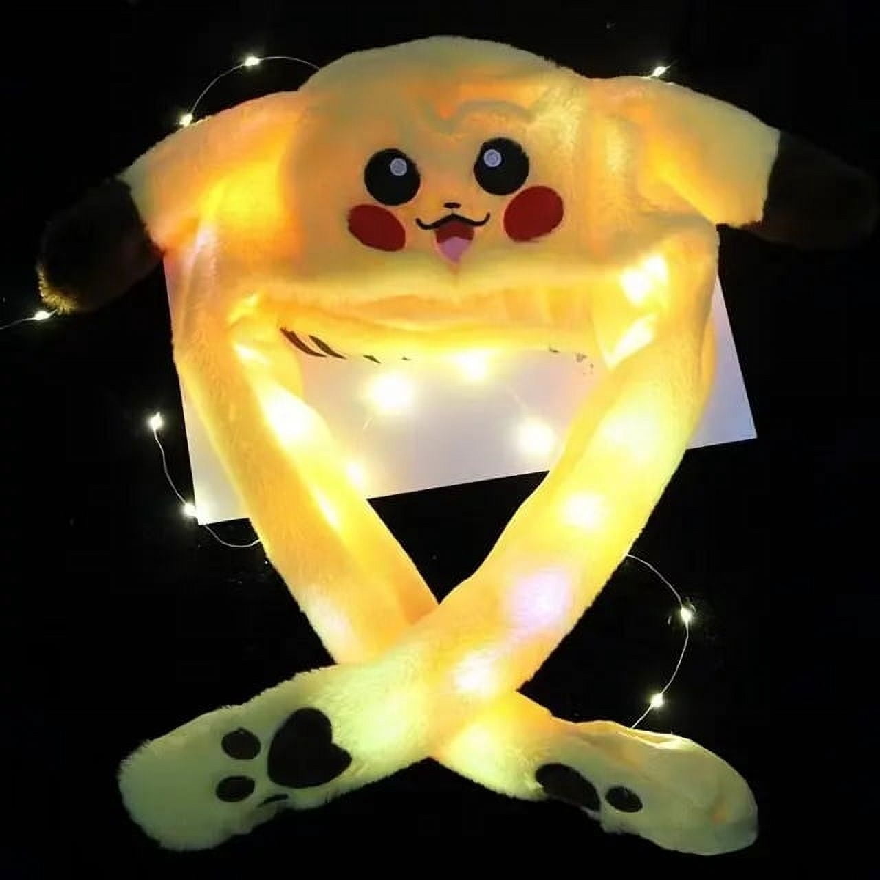 LED Light Sanrioed Kuromi Cinnamoroll Kitty Glowing Plush Ear Move Hat ...