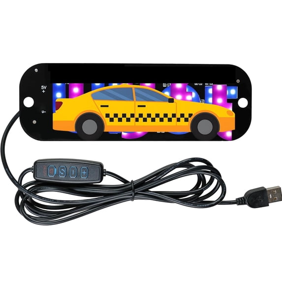 LED Light Sign for Car, USB-Powered Dual-Color LED Car Sign Display ...