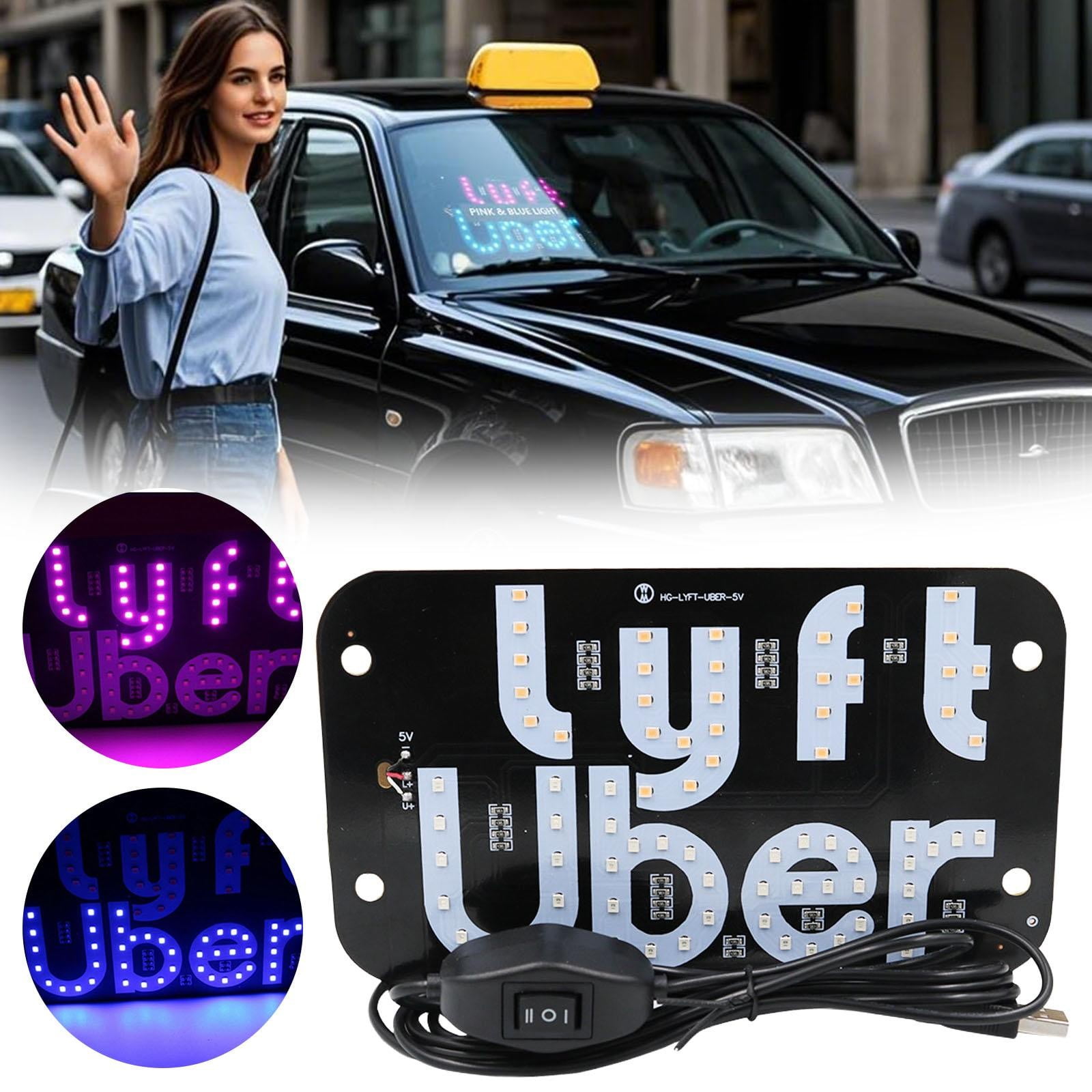 LED Light Sign for Car, 7.5 x 4.5 Inch Taxi Windshield LED Car Sign ...