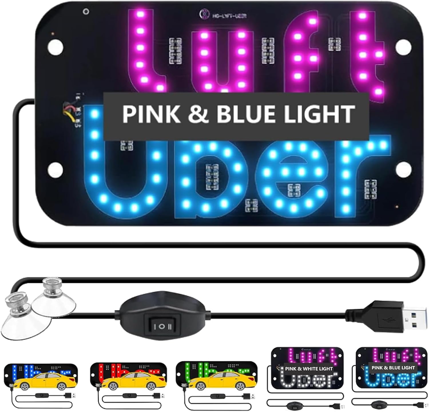 LED Light Signs for Car, Lighted LED Sign for USB Plug, Taxi Sign Light ...